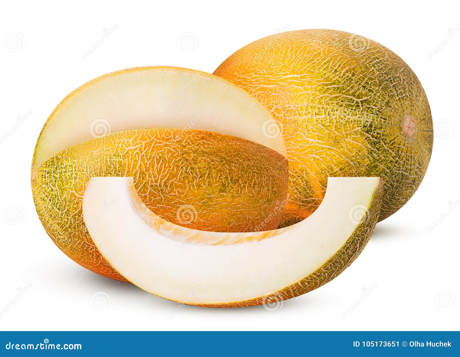 Two melon and slice stock image. Image of cantalupe - 105173651