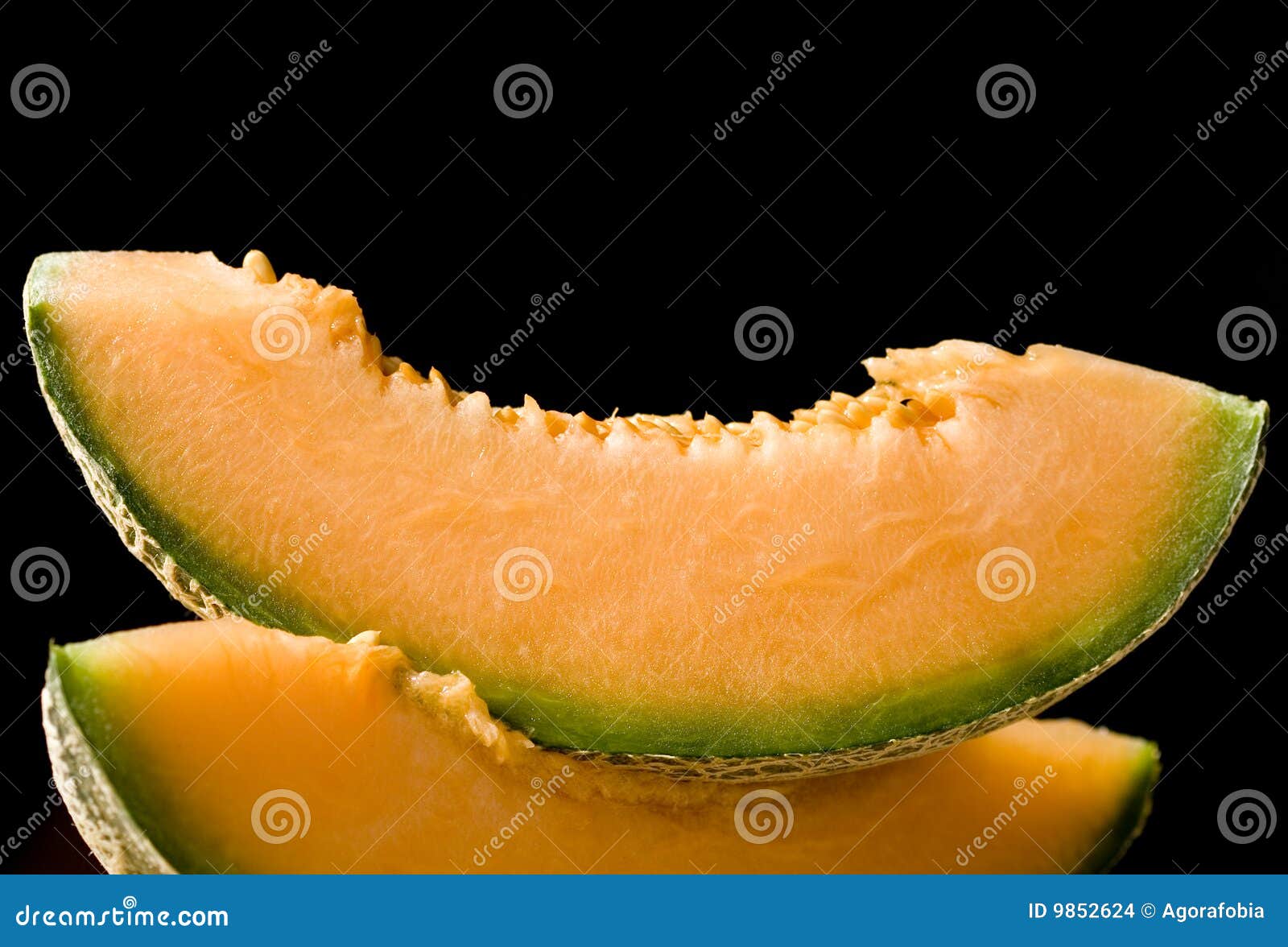 Two melon slices stock photo. Image of orange, fruit, fresh - 9852624