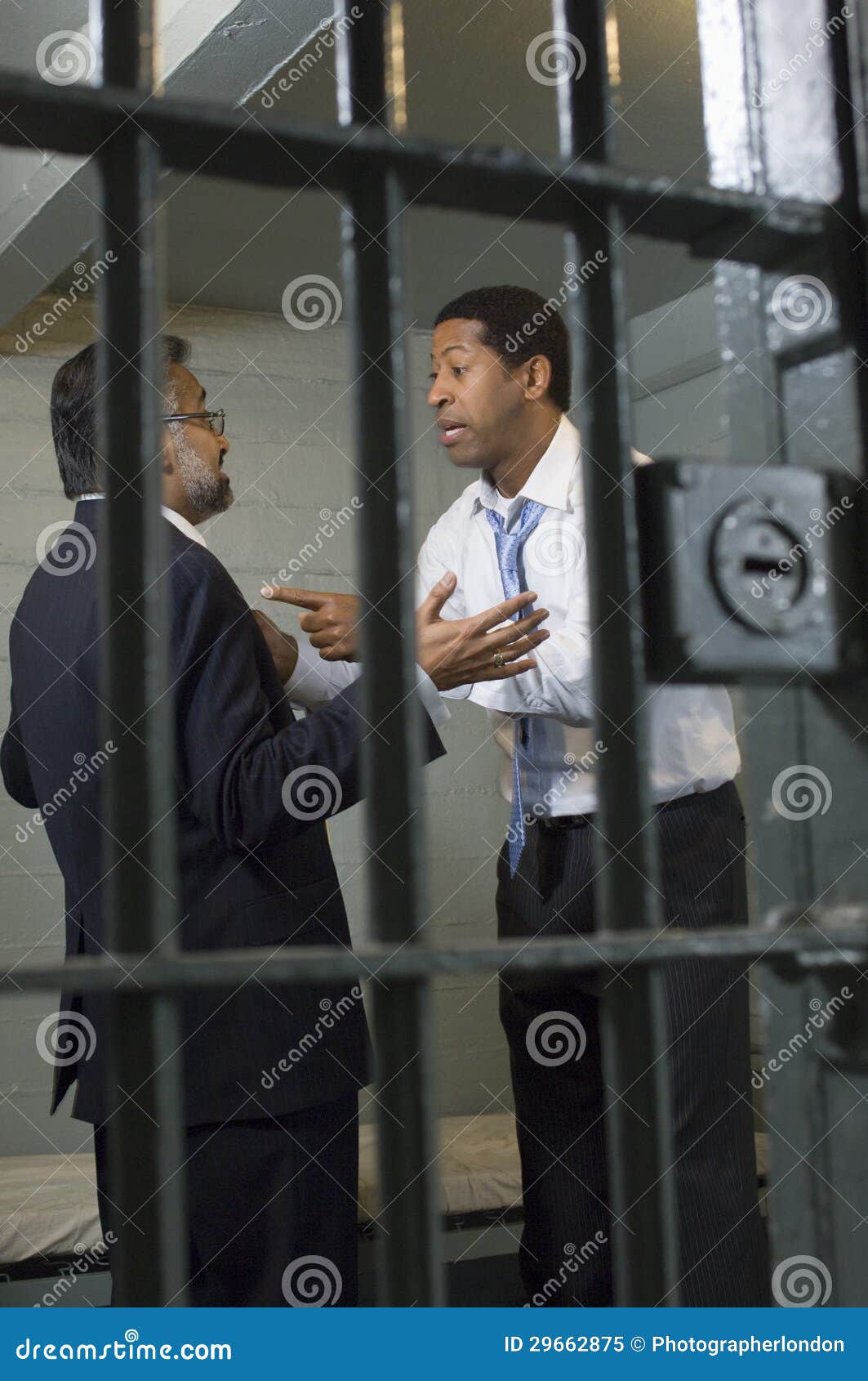 Two Men Arguing in Prison Cell Stock Image - Image of american, adult ...