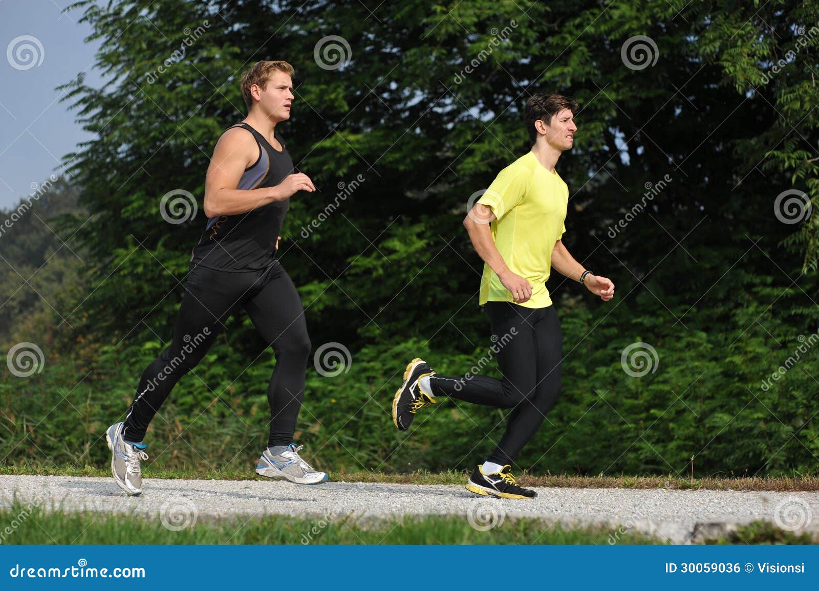 Two Men Athletes Running / Jogging Stock Photo - Image: 30059036