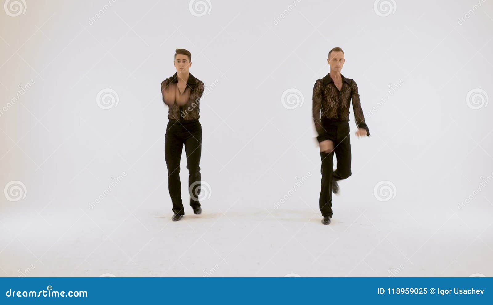 Two Men, Ballet Dancers, Dancing in the Studio on a White Background ...