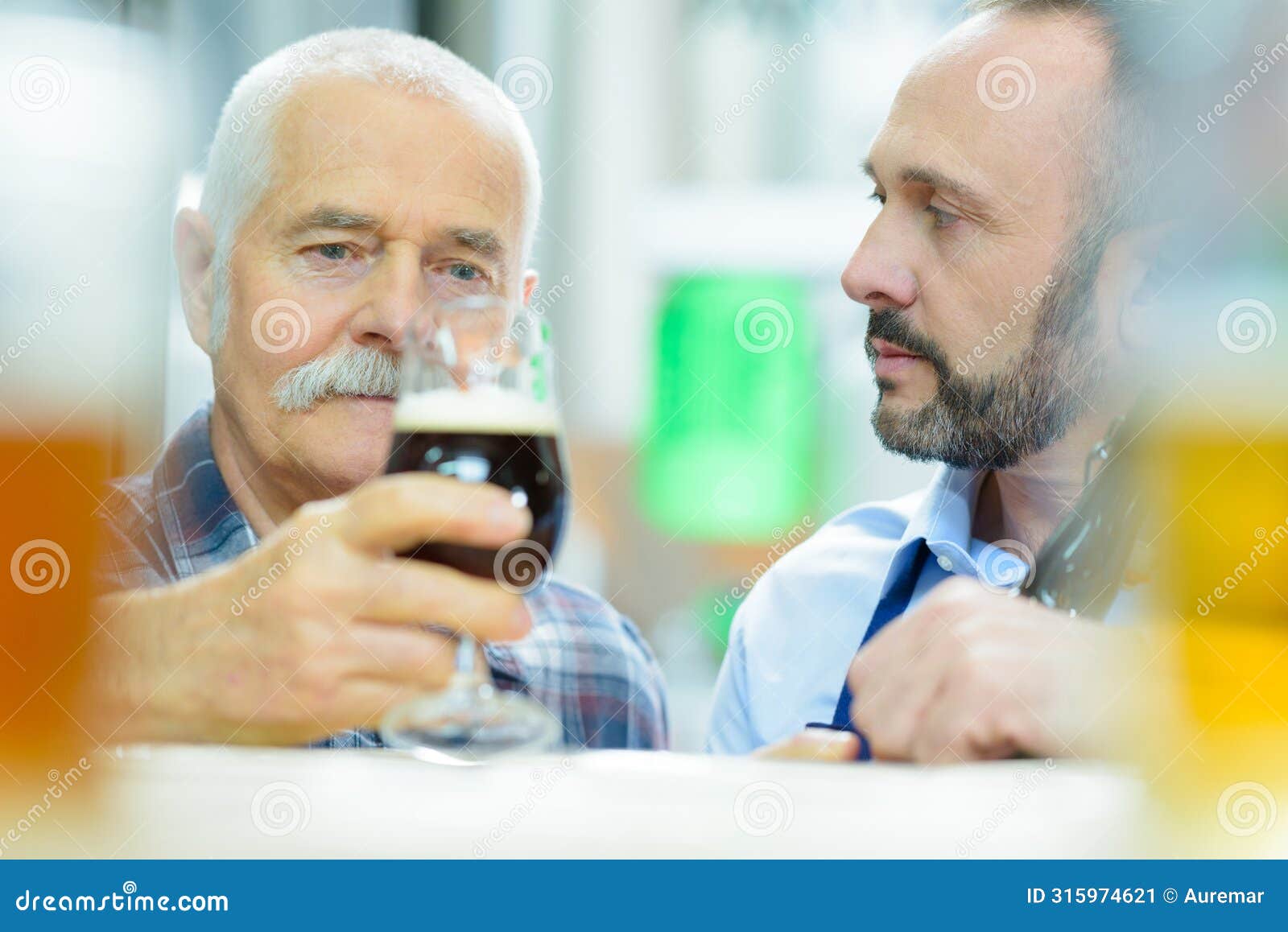 Two Men Brewing Beer in Craft Microbrewery Stock Image - Image of ...