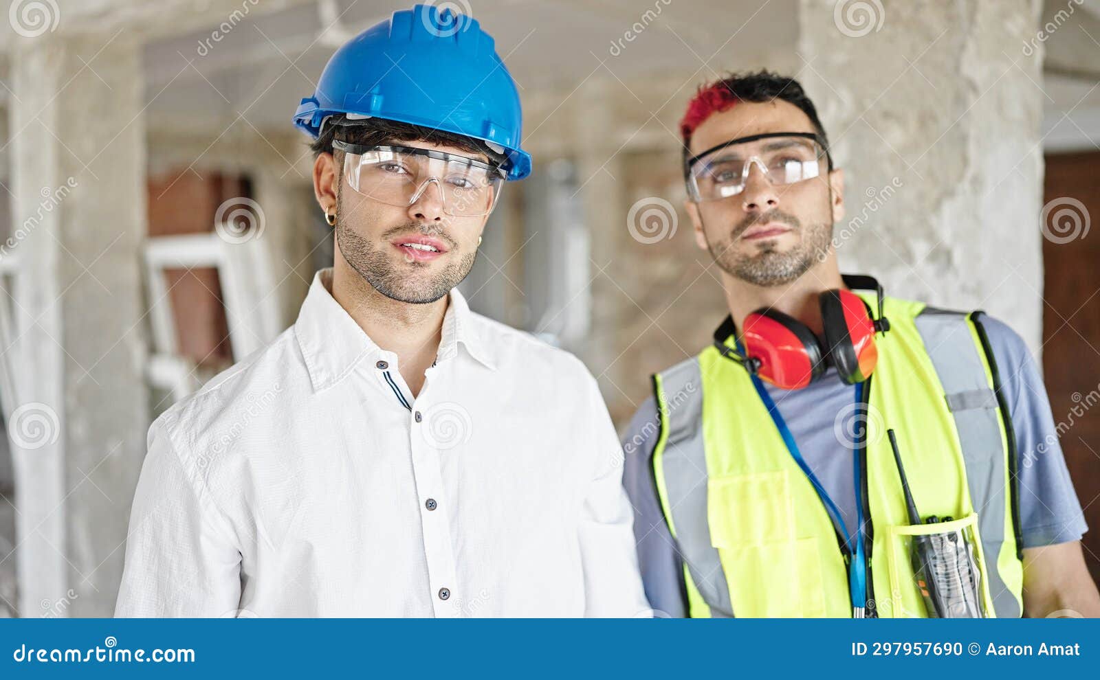Two Men Builder and Architect Standing Together with Relaxed Expression ...