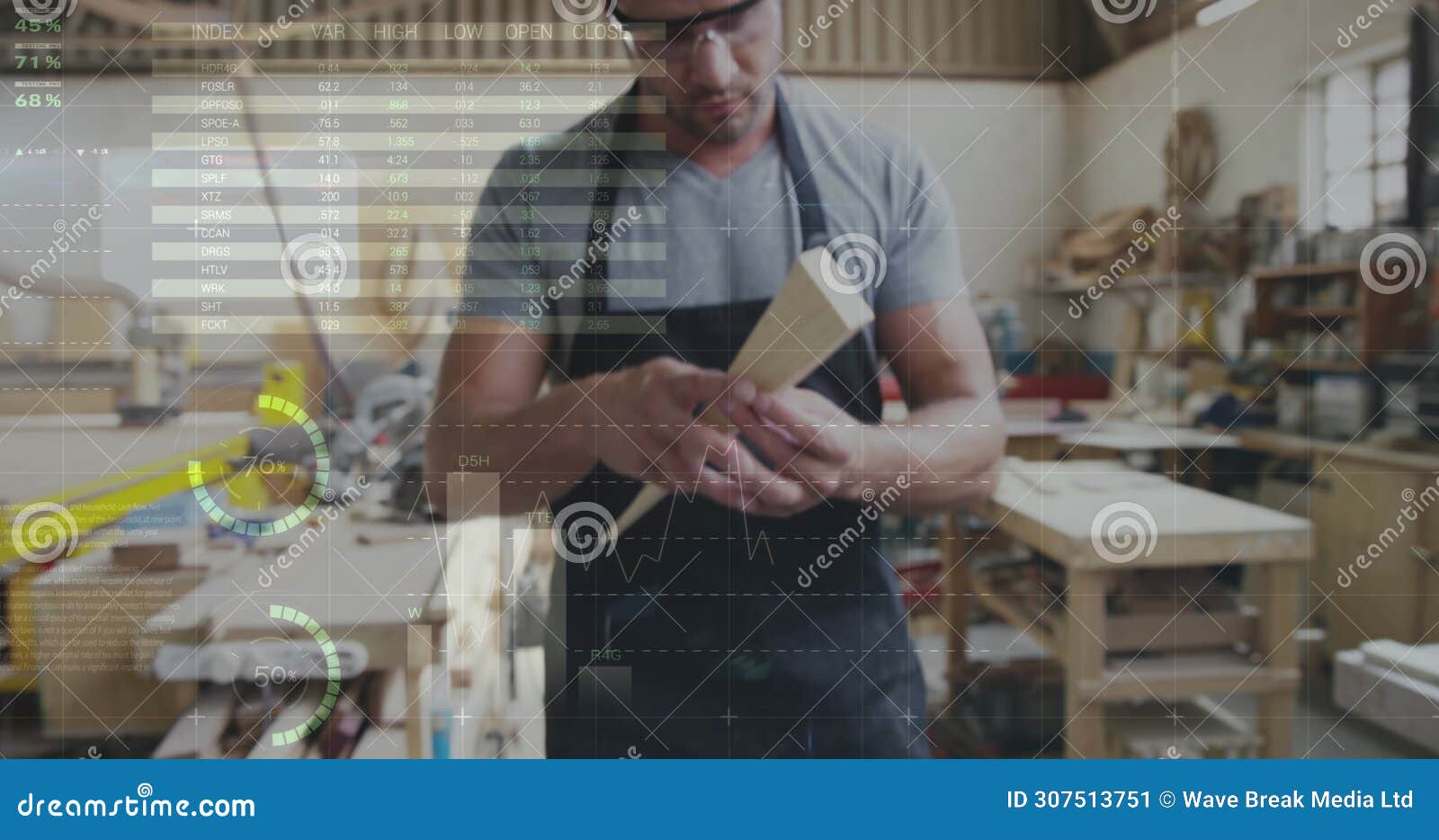 Two Men Building in a Workshop with Graphs and Stats Stock Image ... Two Men Building in a Workshop with Graphs and Stats Stock Image ...