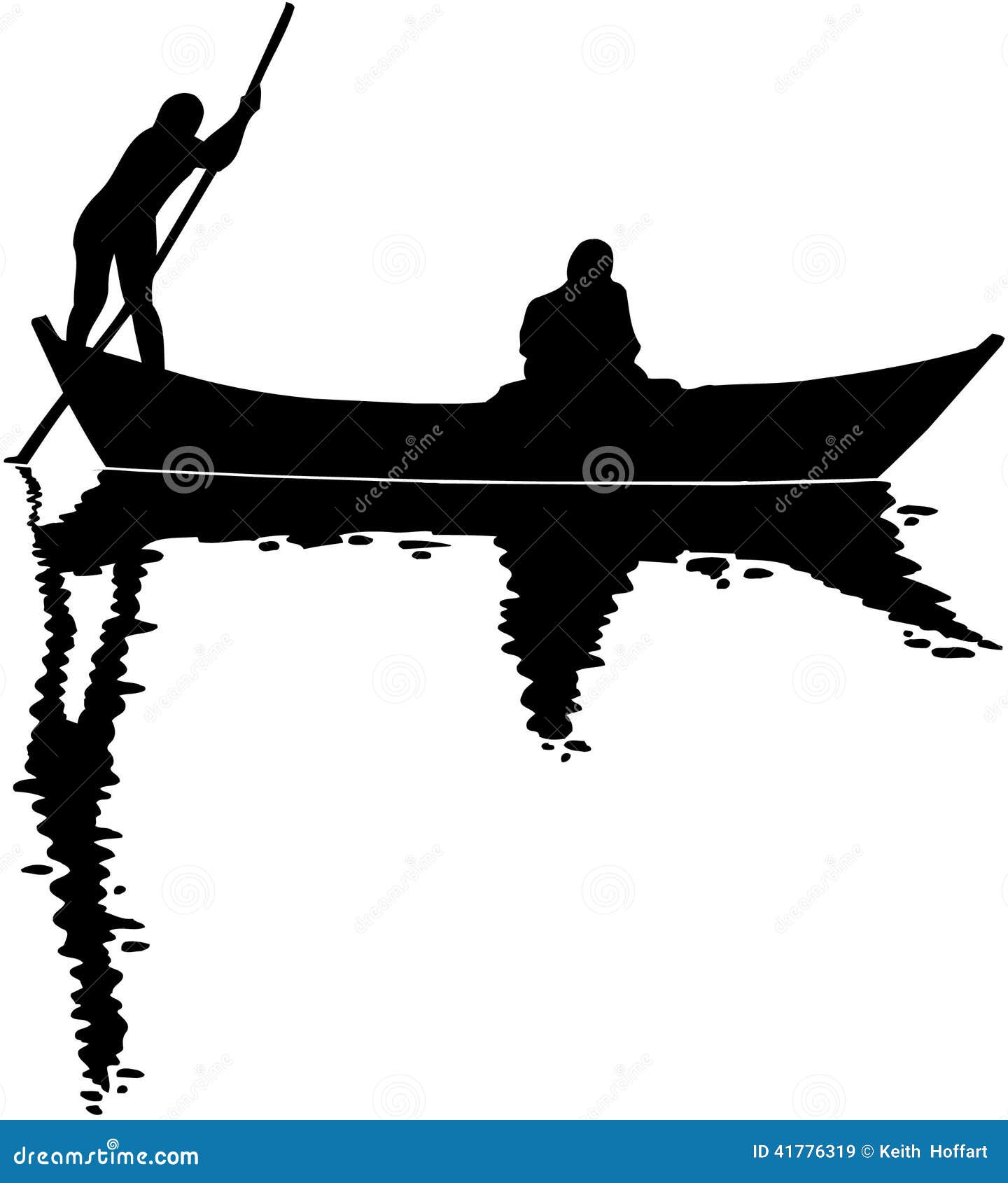 Two Men In Canoe Cartoon Vector Clipart | CartoonDealer.com #41776319
