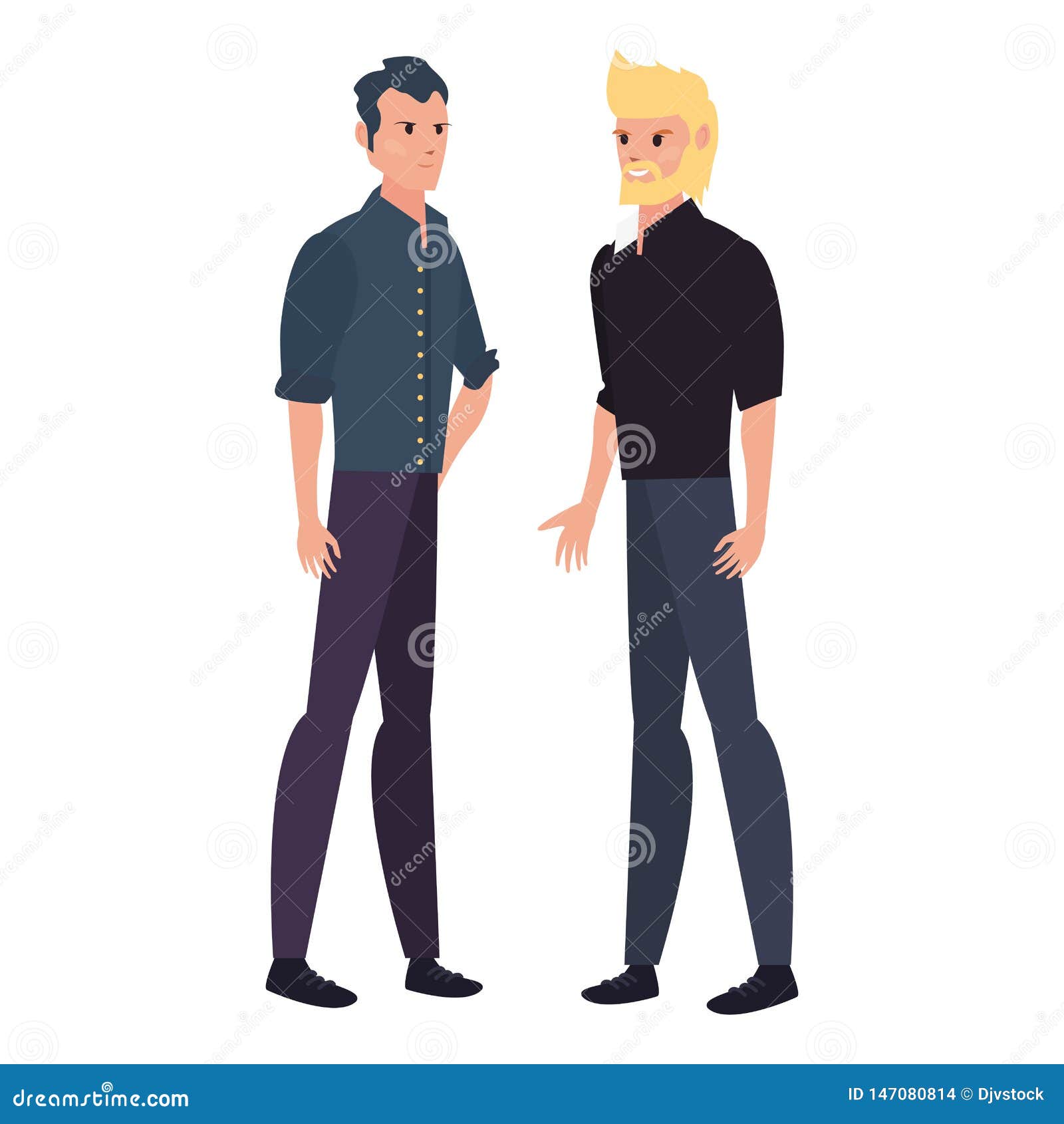 Two men characters stock illustration. Illustration of together - 147080814