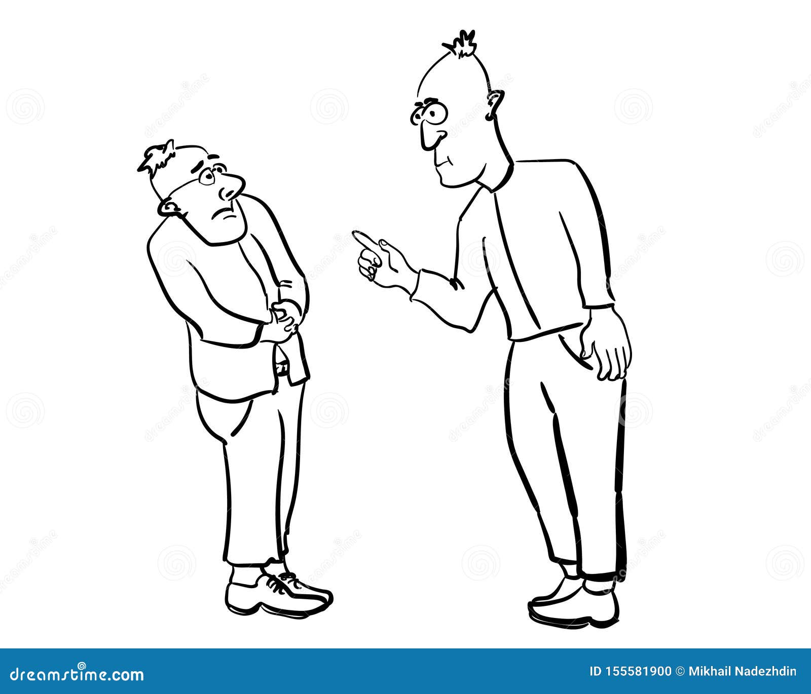 Two Men Chatting Angry Vector Cartoon Funny Stock Vector - Illustration ...
