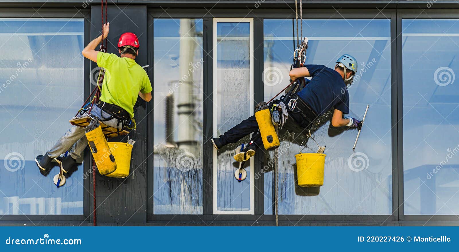 Two Men Cleaning Windows on an Office Building Editorial Photo - Image ...