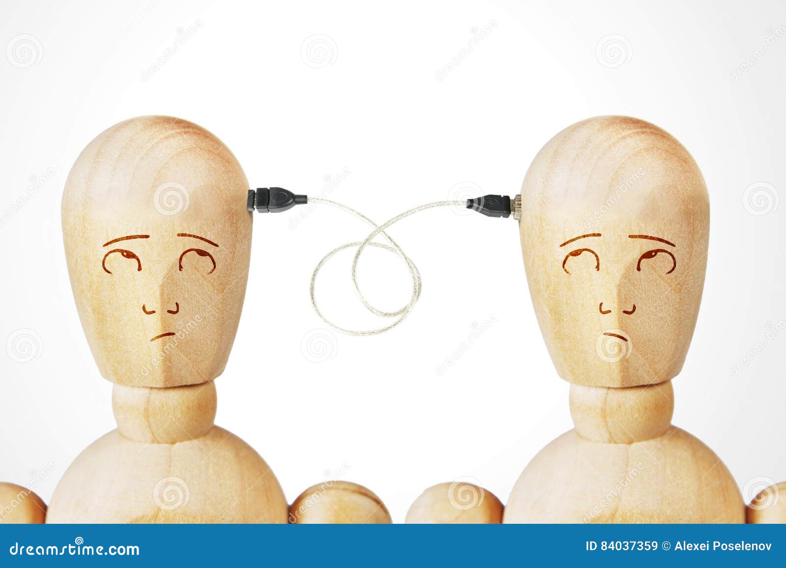 Two Men Connected with Usb Cable Stock Image - Image of networking ...