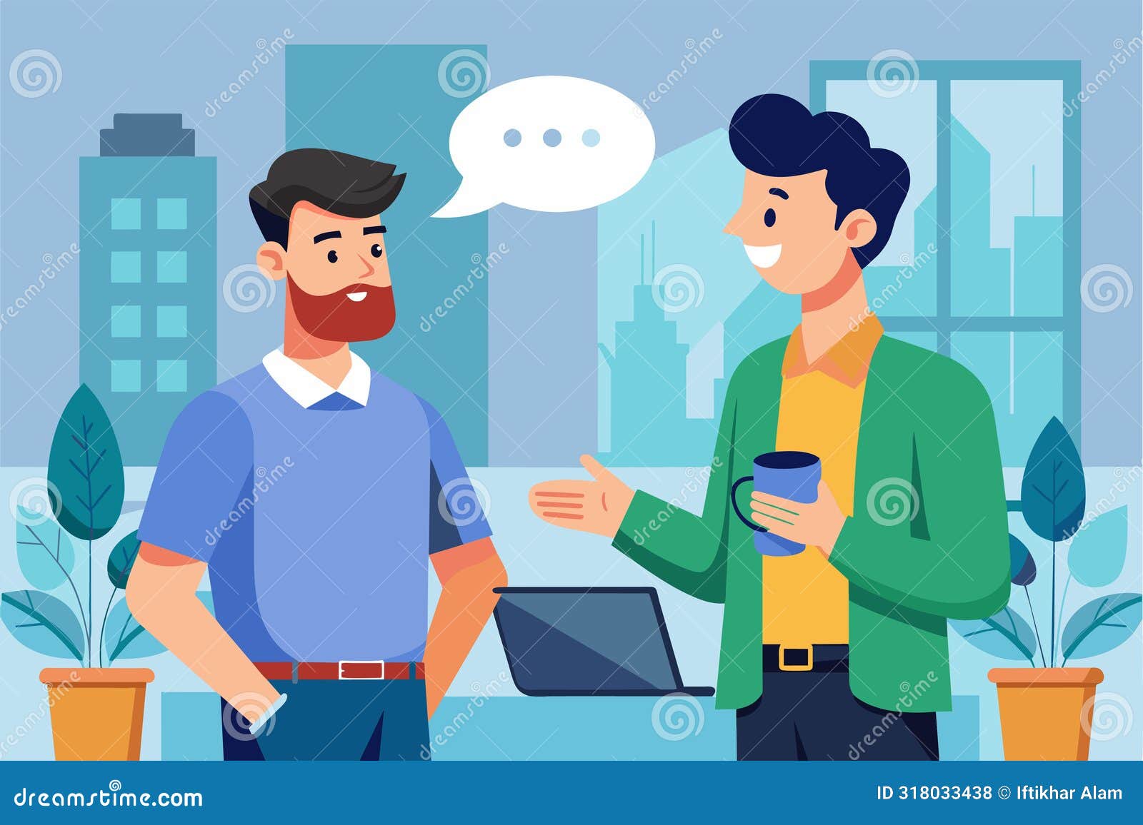 Two Men in Conversation, Standing Side by Side, Men Talking ...