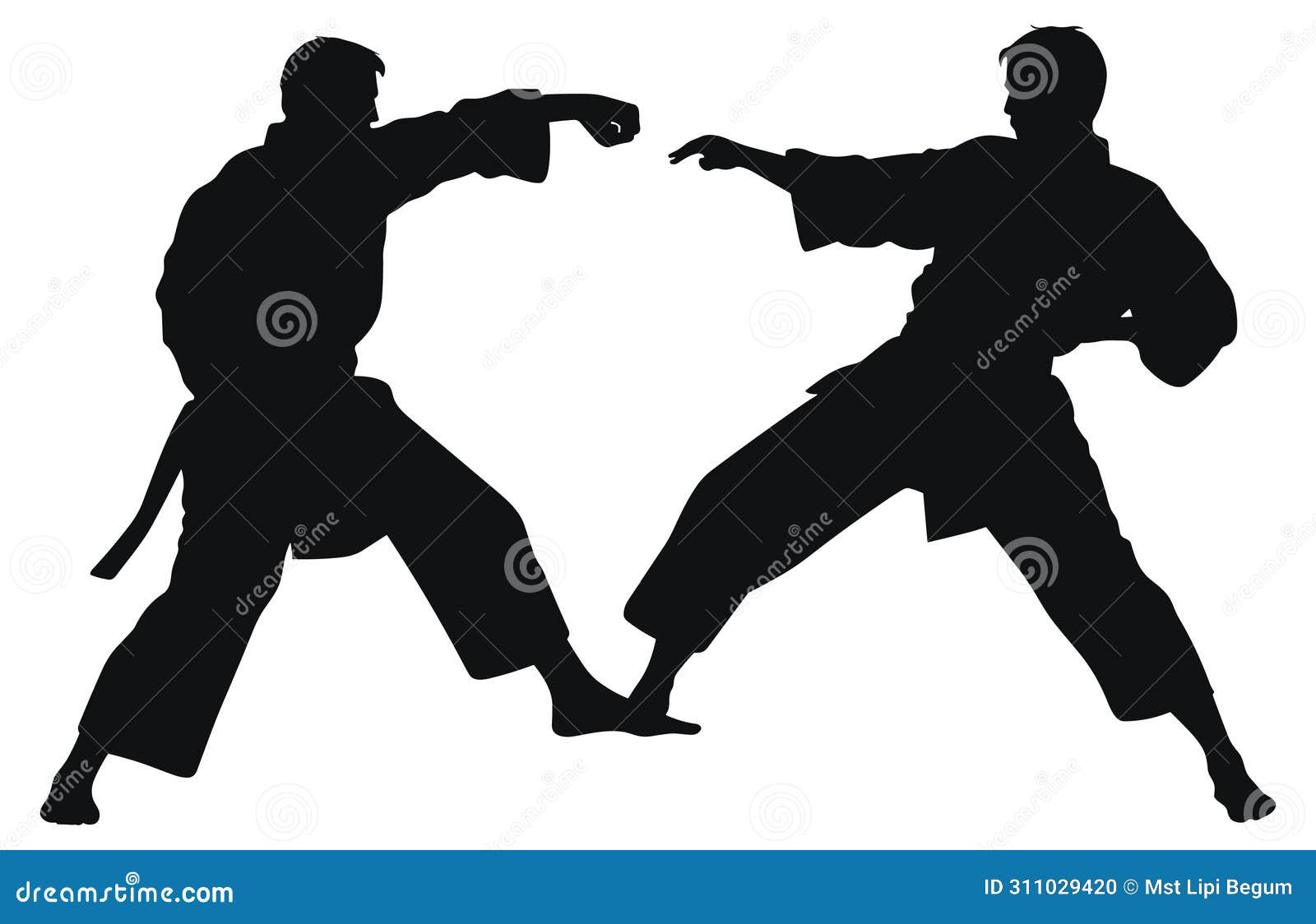 Two Men Demonstrate Karate, Men Demonstrate Karate, Fight between Two ...