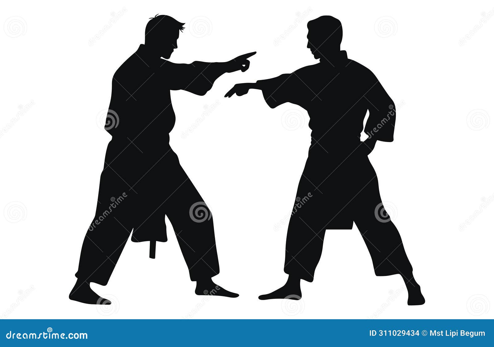 Two Men Demonstrate Karate, Men Demonstrate Karate, Fight between Two ...