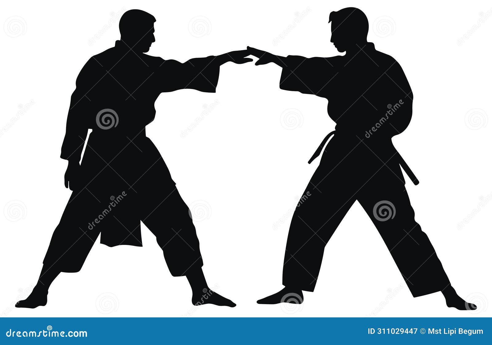 Two Men Demonstrate Karate, Men Demonstrate Karate, Fight between Two ...