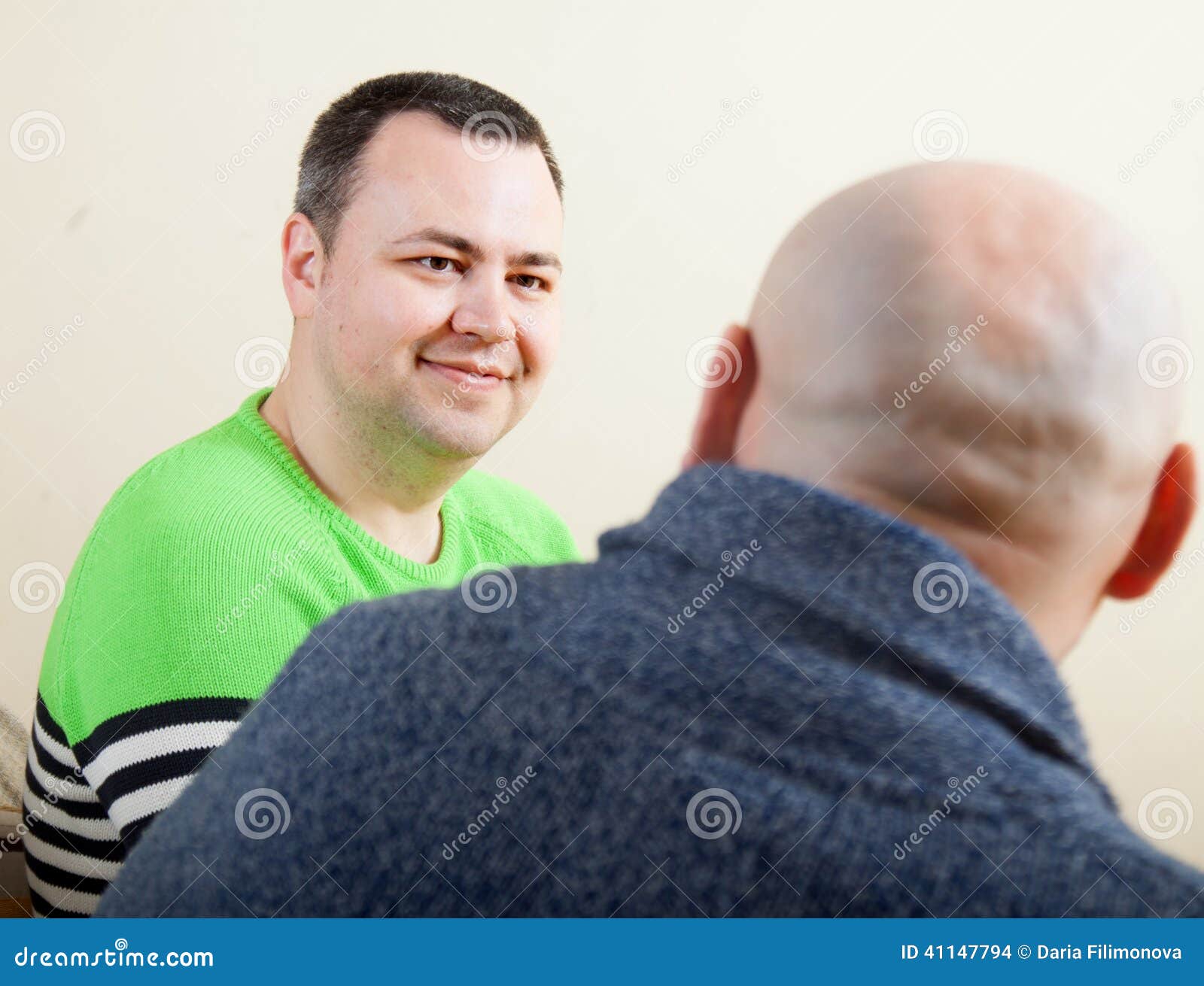 Two men discussing stock photo. Image of mature, caucasian - 41147794