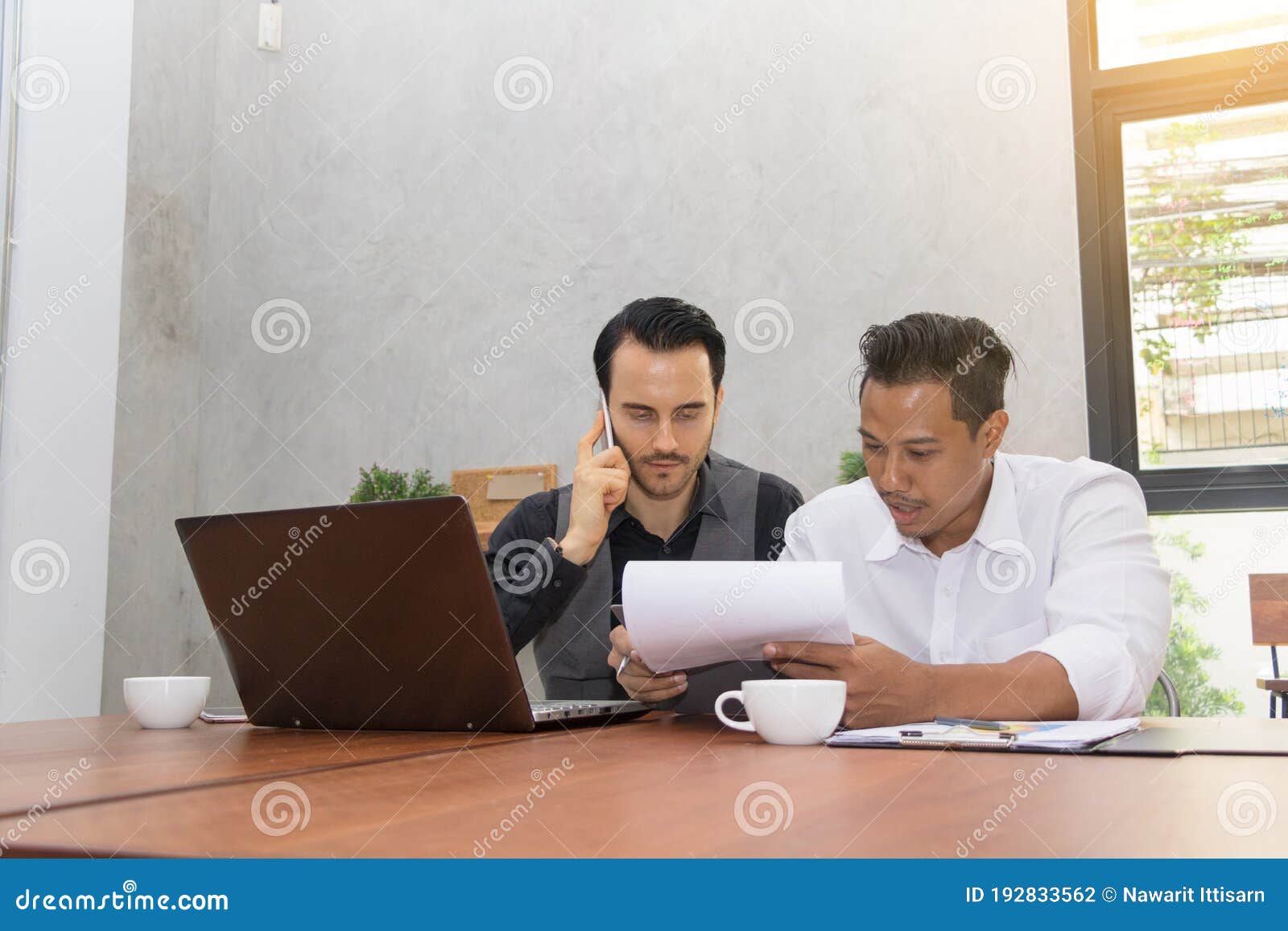 Two Men are Discussing a Job Stock Photo - Image of partnership, male ...