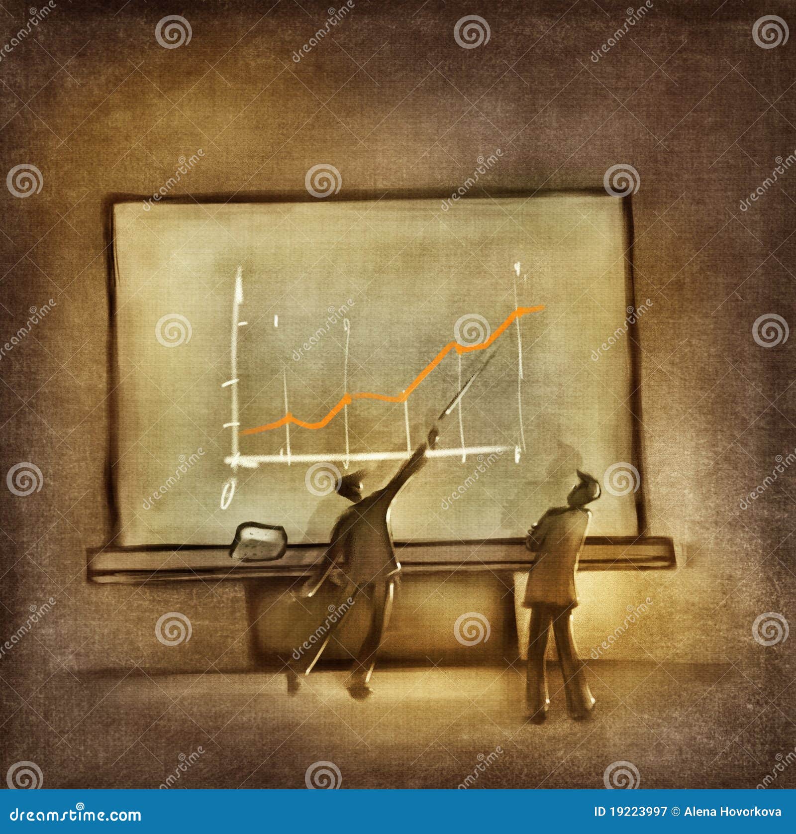 Two Men Discussing at the Presentation Stock Illustration ...