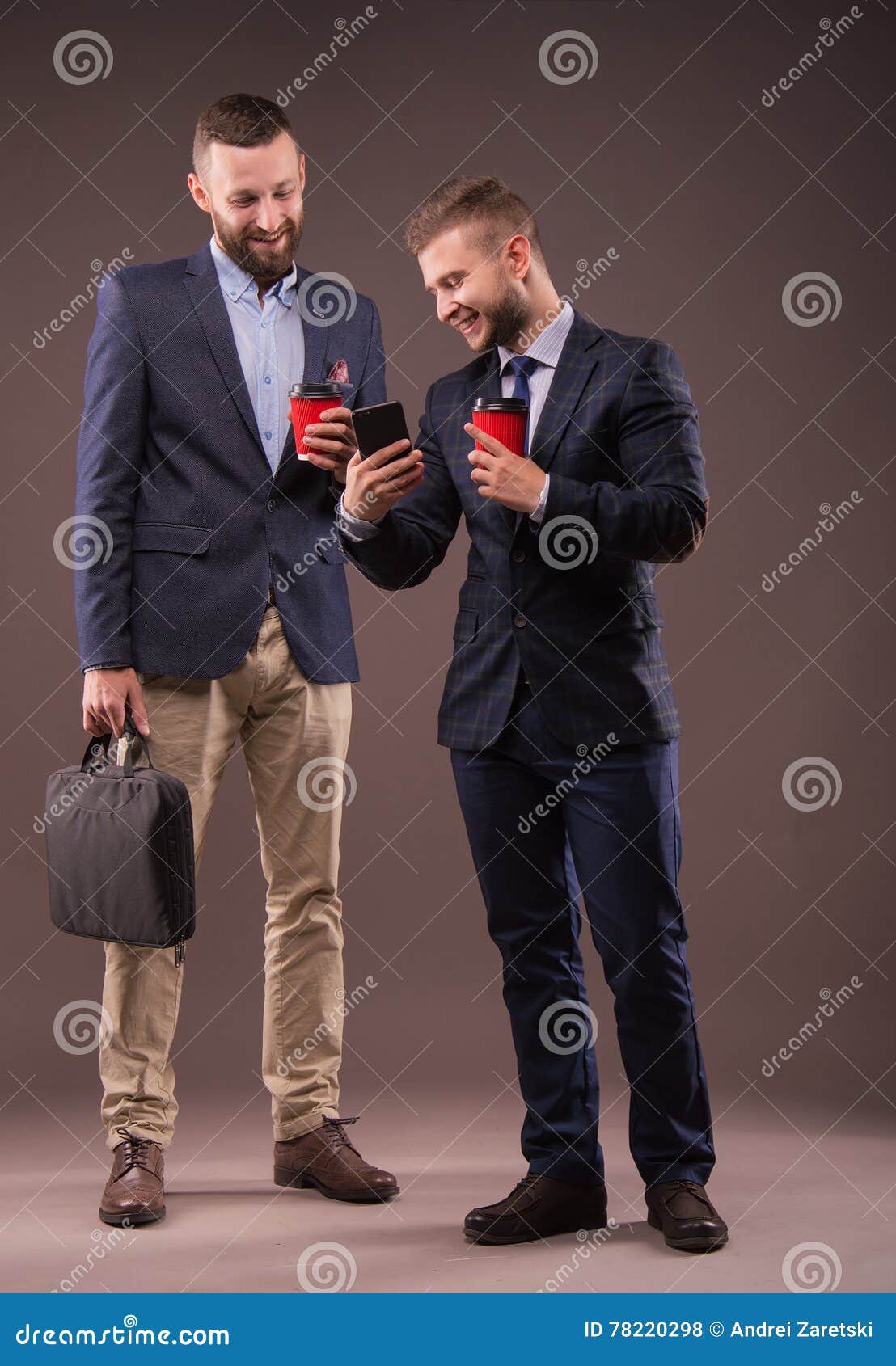 Two Men Drinking Coffee and Talking Stock Photo - Image of business ...