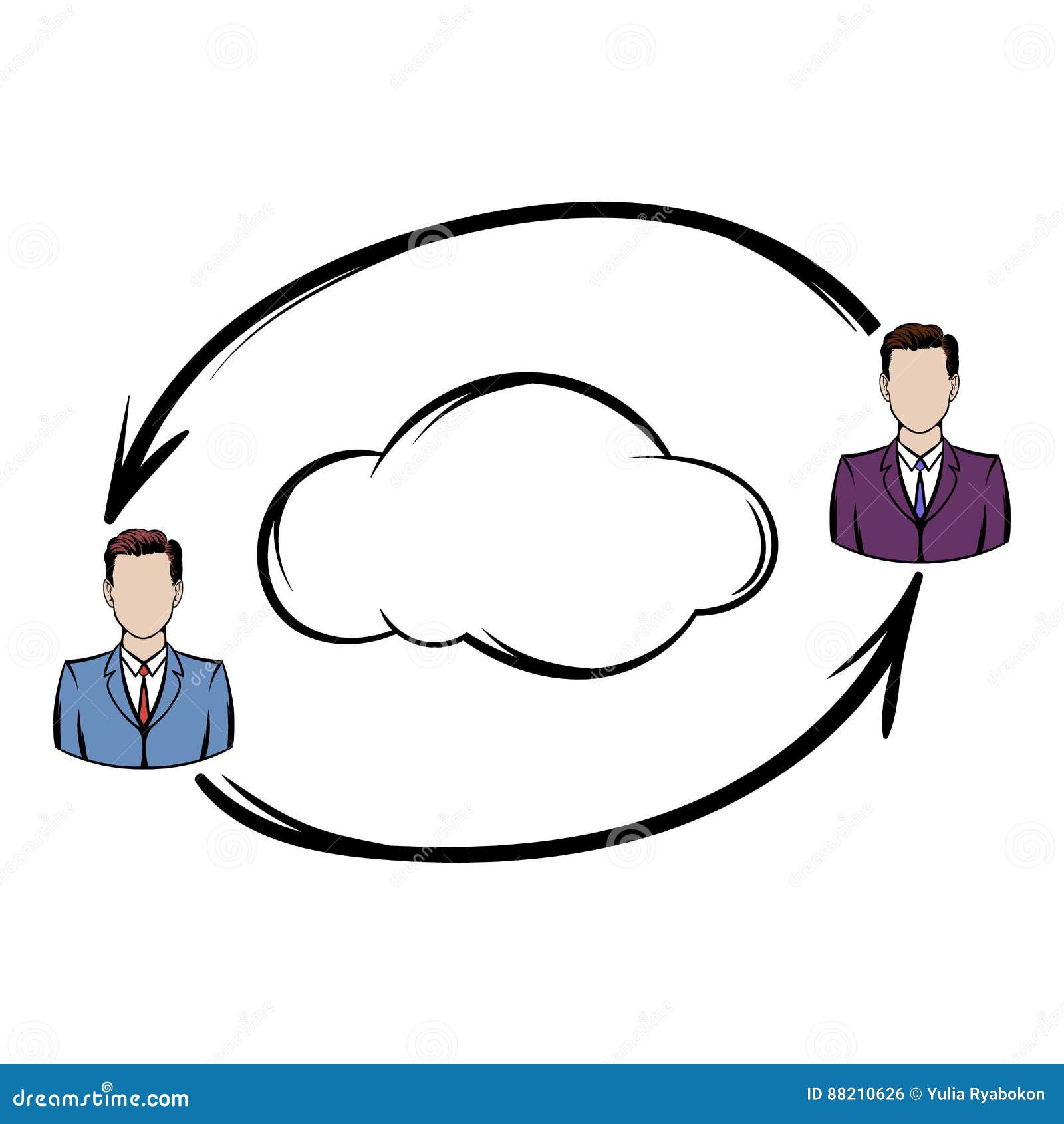 Two Men Exchange Information Icon Stock Vector - Illustration of ...