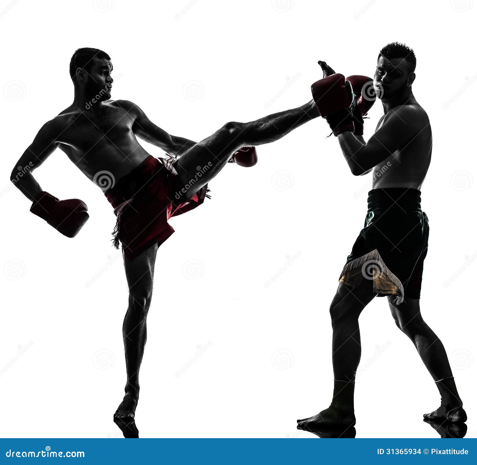 Two Guys Fighting Silhouette
