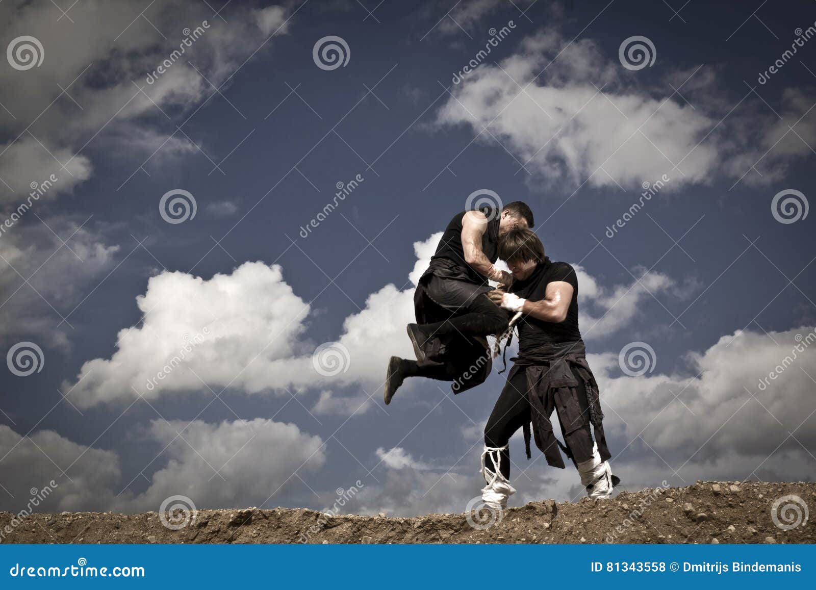 Two men are fighting stock photo. Image of beach, aggression - 81343558