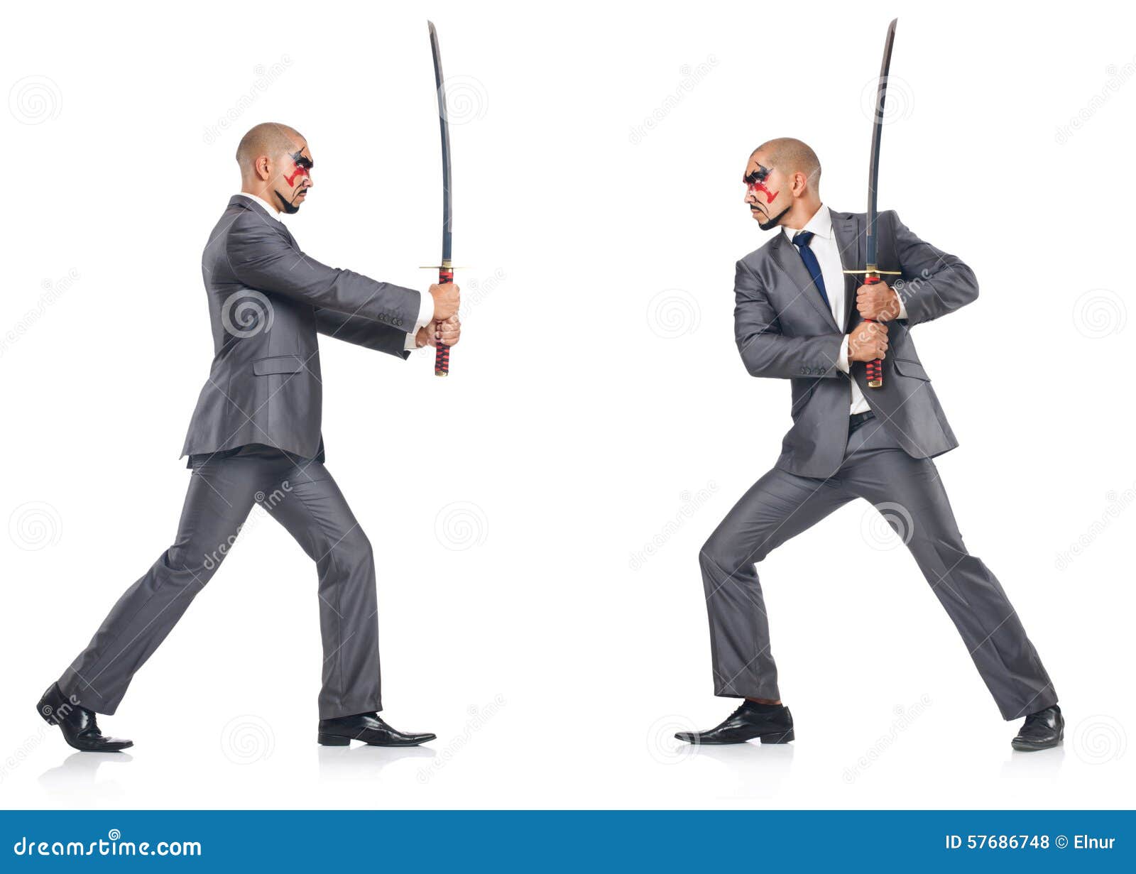 2 People Fighting With Swords