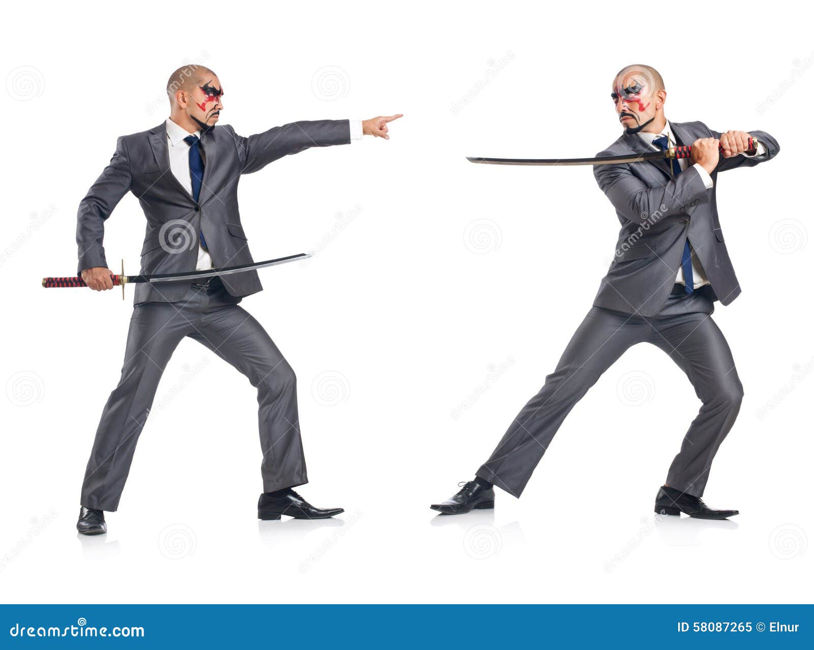 Two Men Figthing with the Sword Isolated on White Stock Image - Image ...