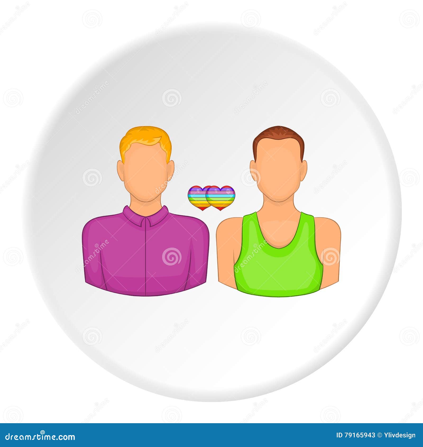 Two Men Gay Icon, Cartoon Style Stock Vector - Illustration of drawn ...