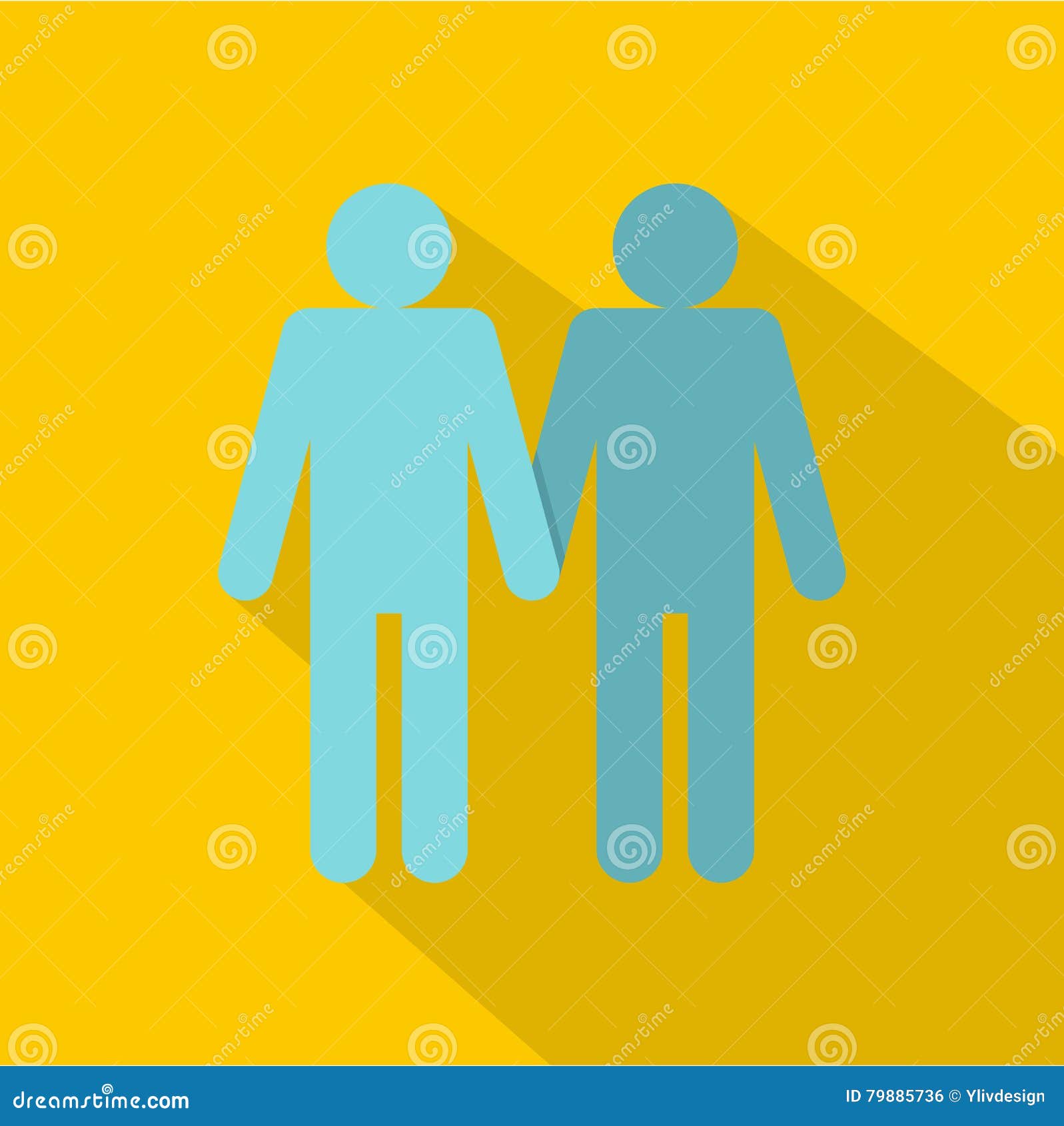Two Men Gay Icon, Flat Style Stock Vector - Illustration of design ...