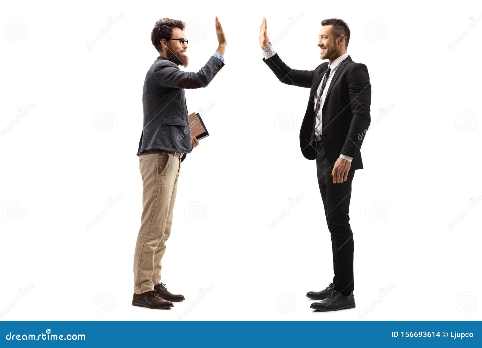 Two Men Gesturing High-five Stock Photo - Image of isolated, gesturing ...