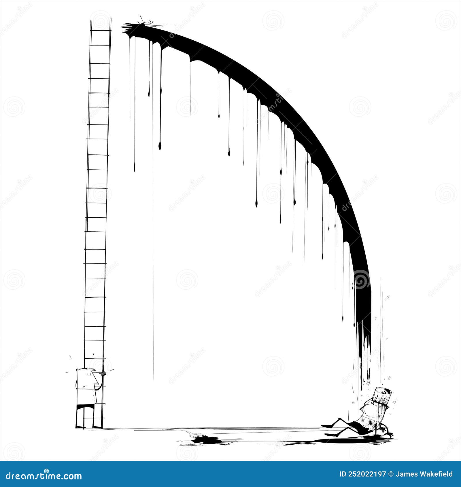 Two Men Get Caught Up in a Painting Disaster Stock Vector ...