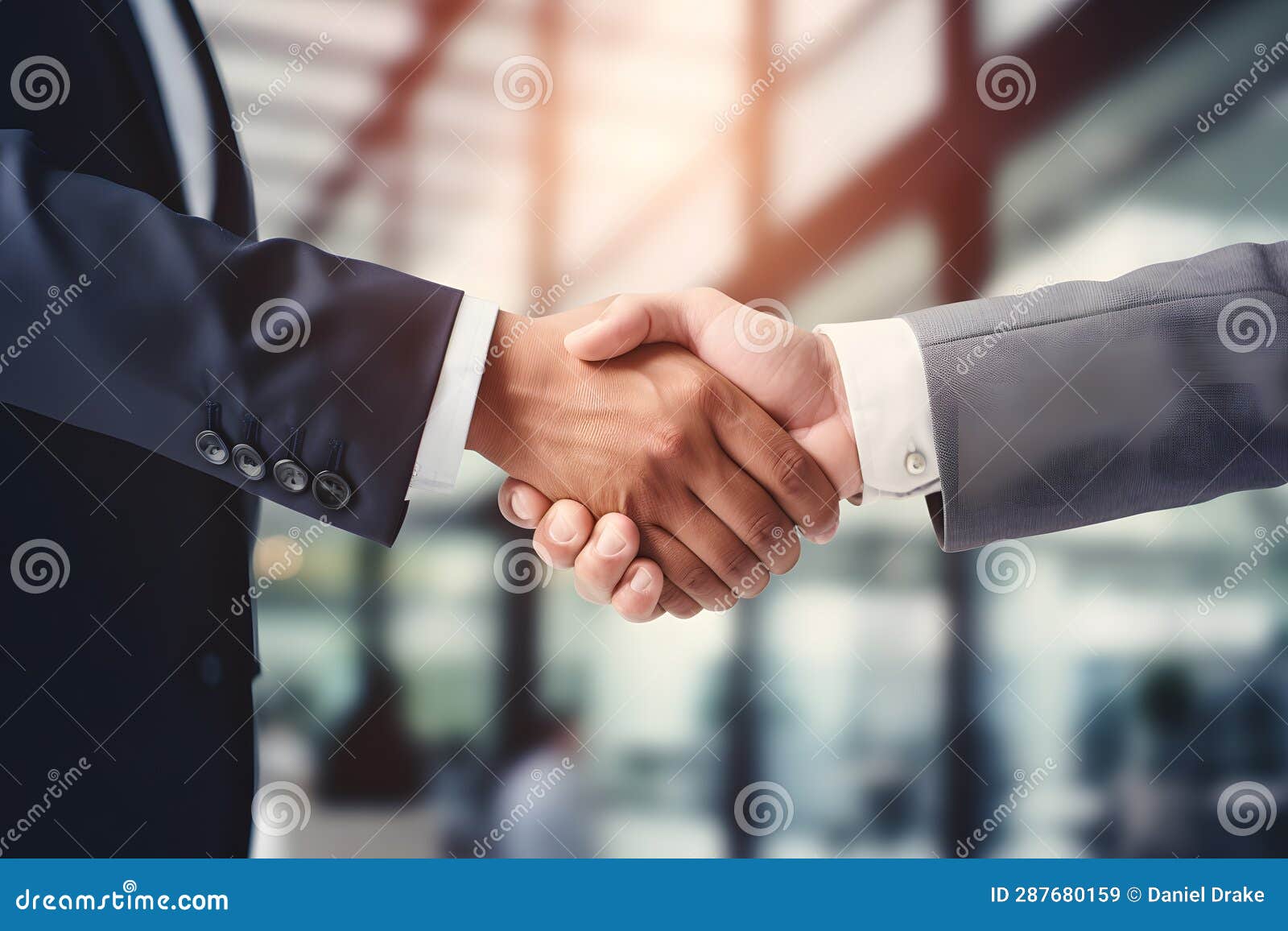 Two Men Greeting Each Other with a Handshake or Sealing a Deal. Stock ...