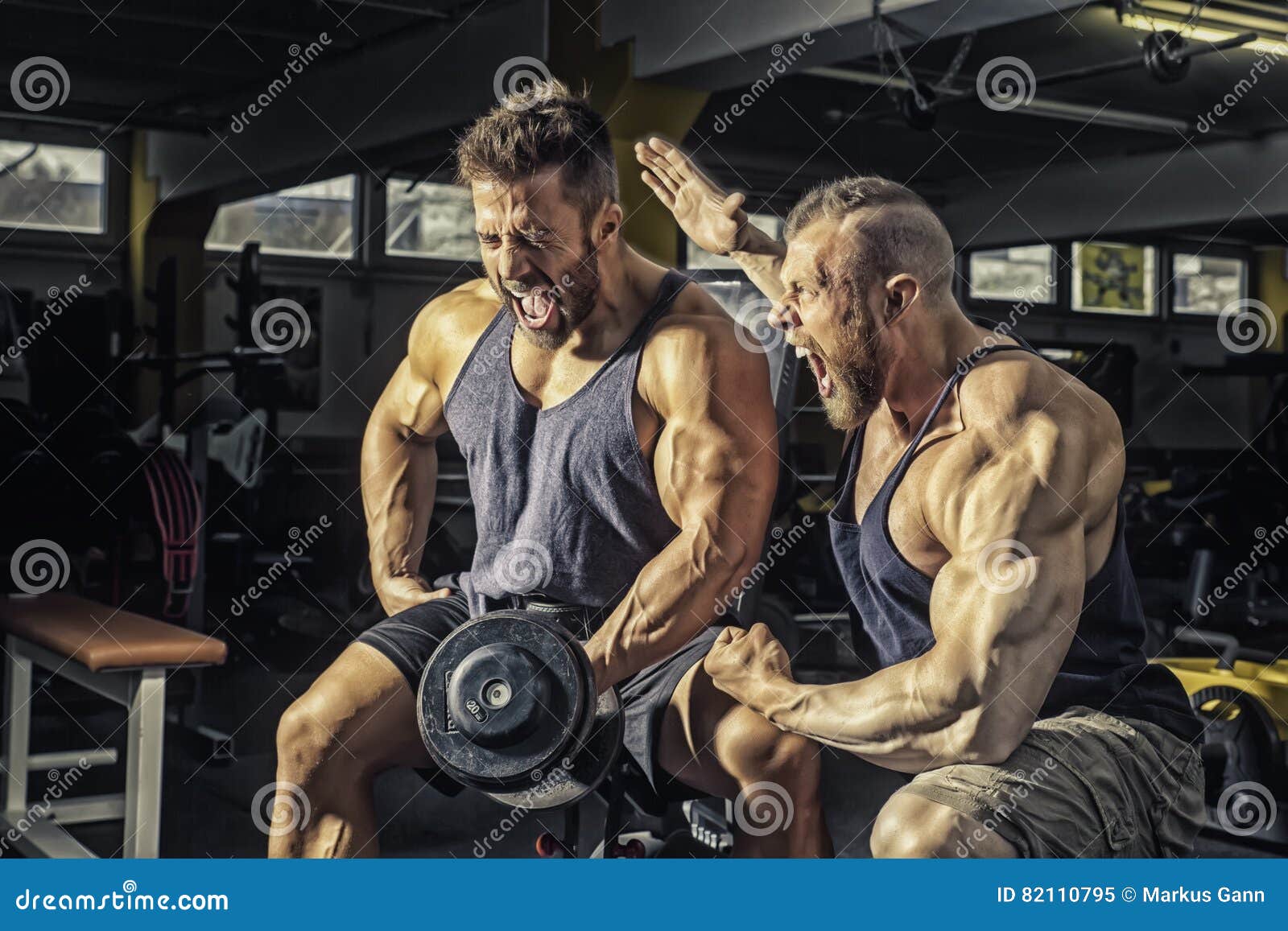 Two men at the gym stock image. Image of handsome, athletic - 82110795