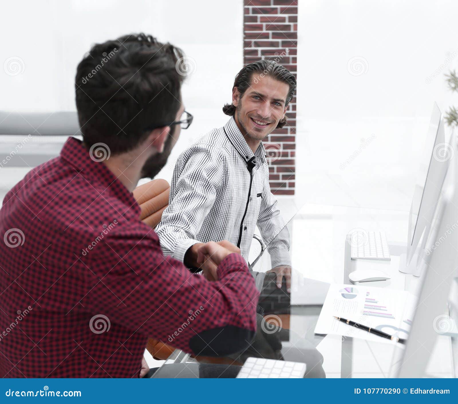 Two Men Handshake in the Office Stock Photo - Image of hand, office ...