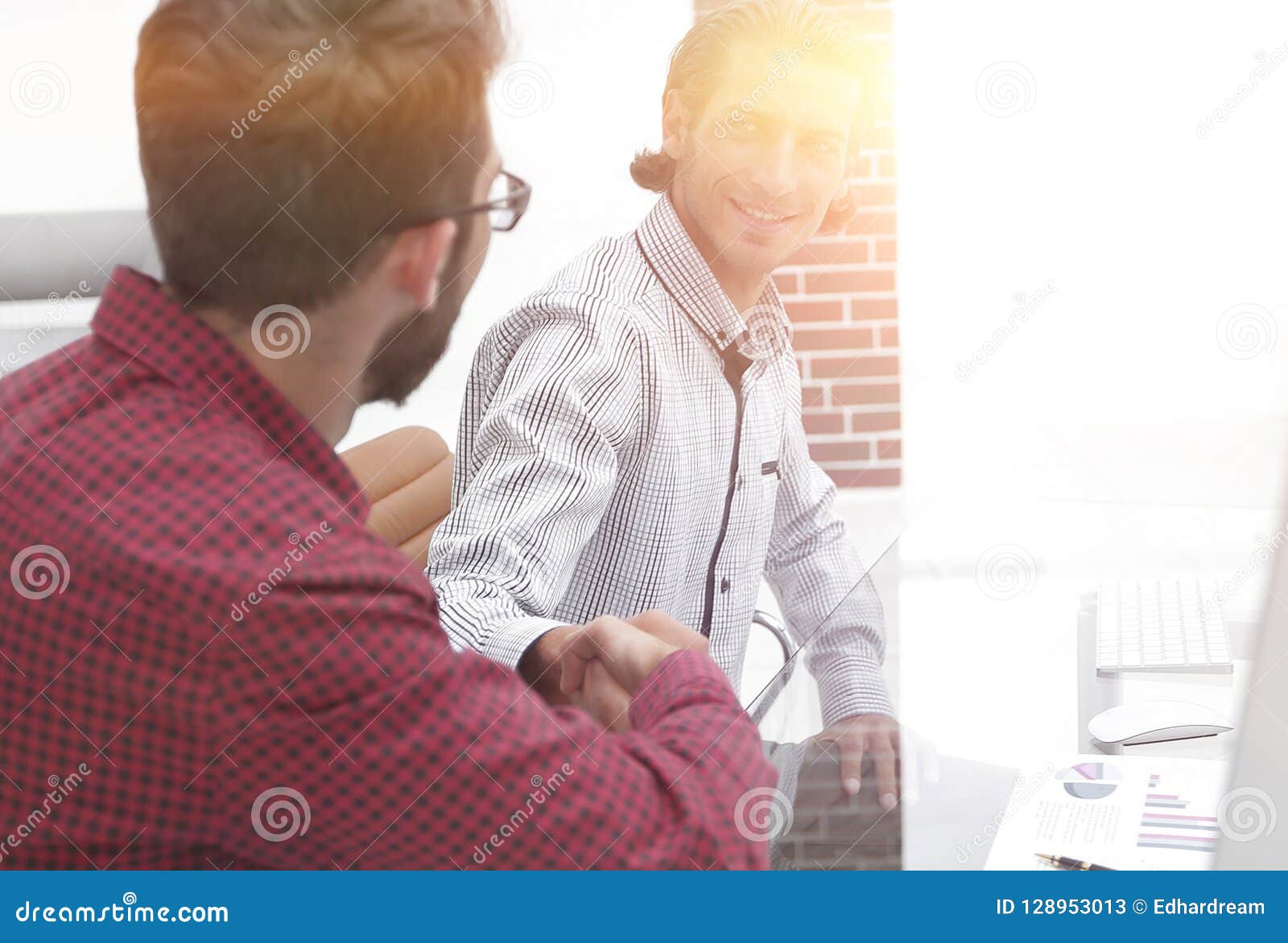 Two Men Handshake in the Office Stock Image - Image of expertise ...