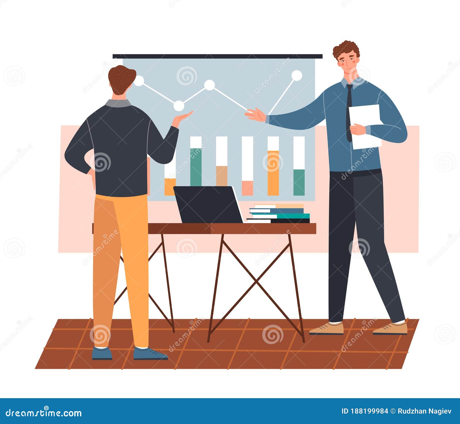 Two Men Having a Discussion at Work Stock Vector - Illustration of ...