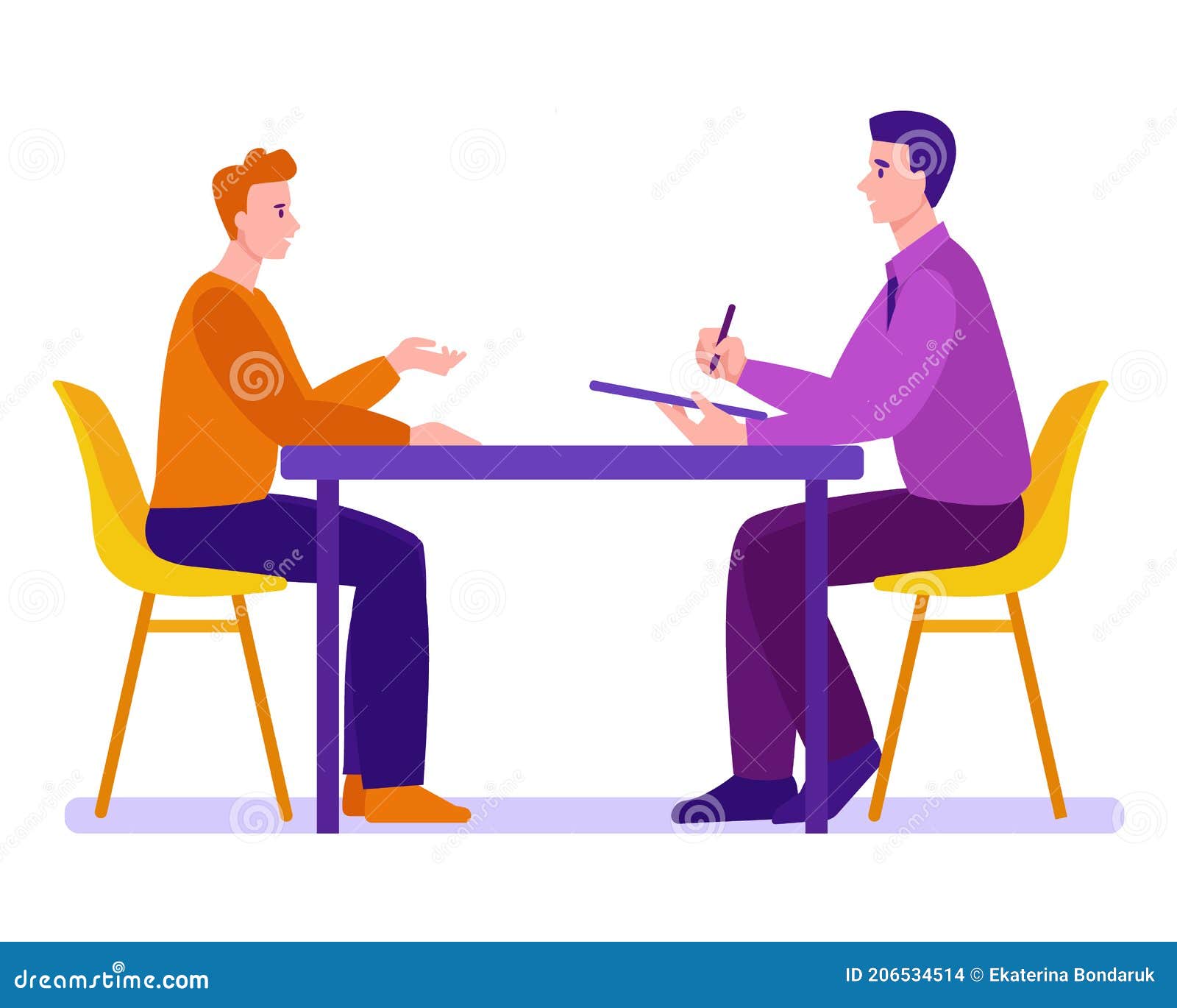 Two Men are Interviewed at the Table. Employment Process, Candidate ...