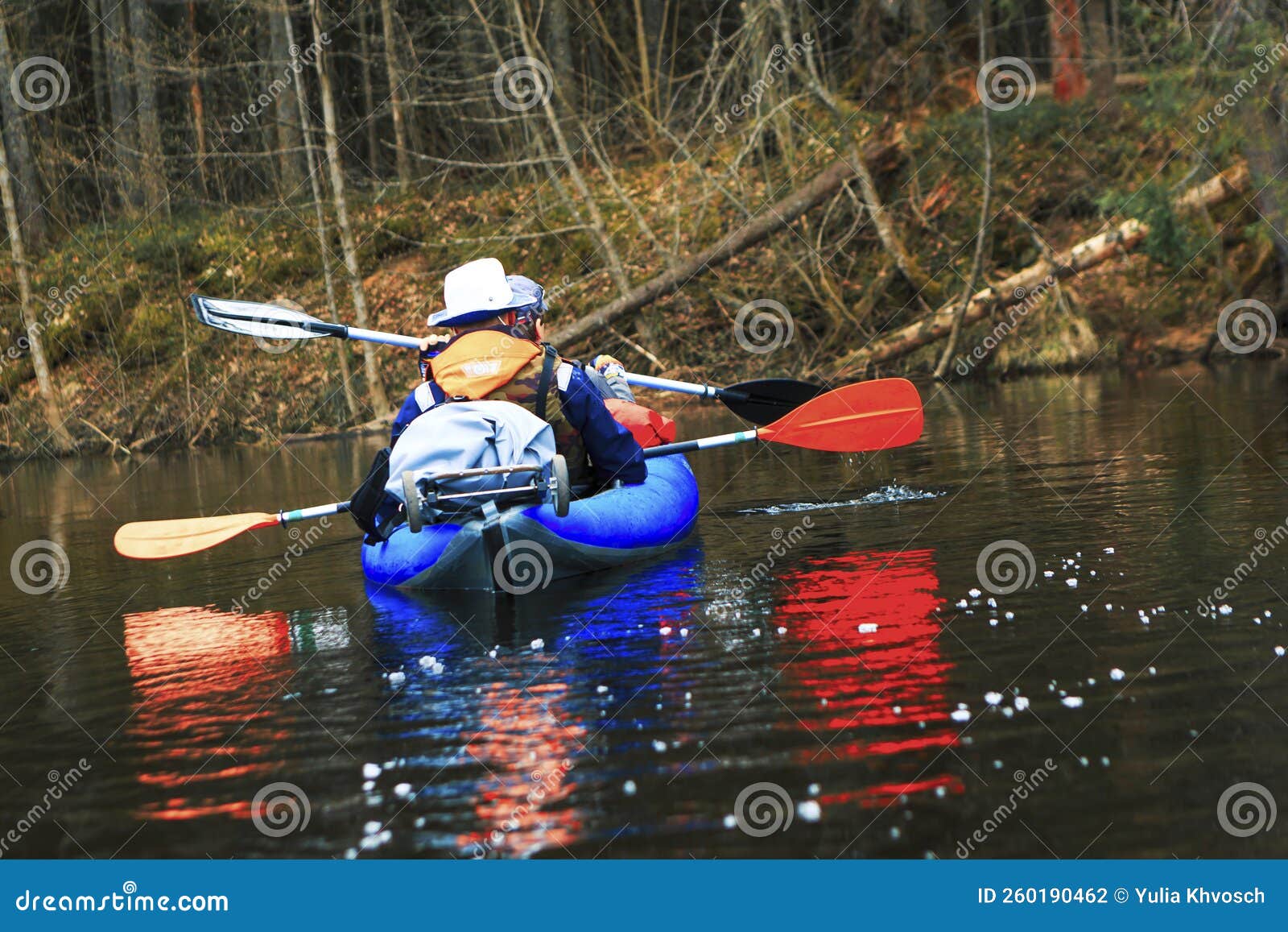 Two Men is Kayaking on the River. Stock Photo - Image of glasses ...