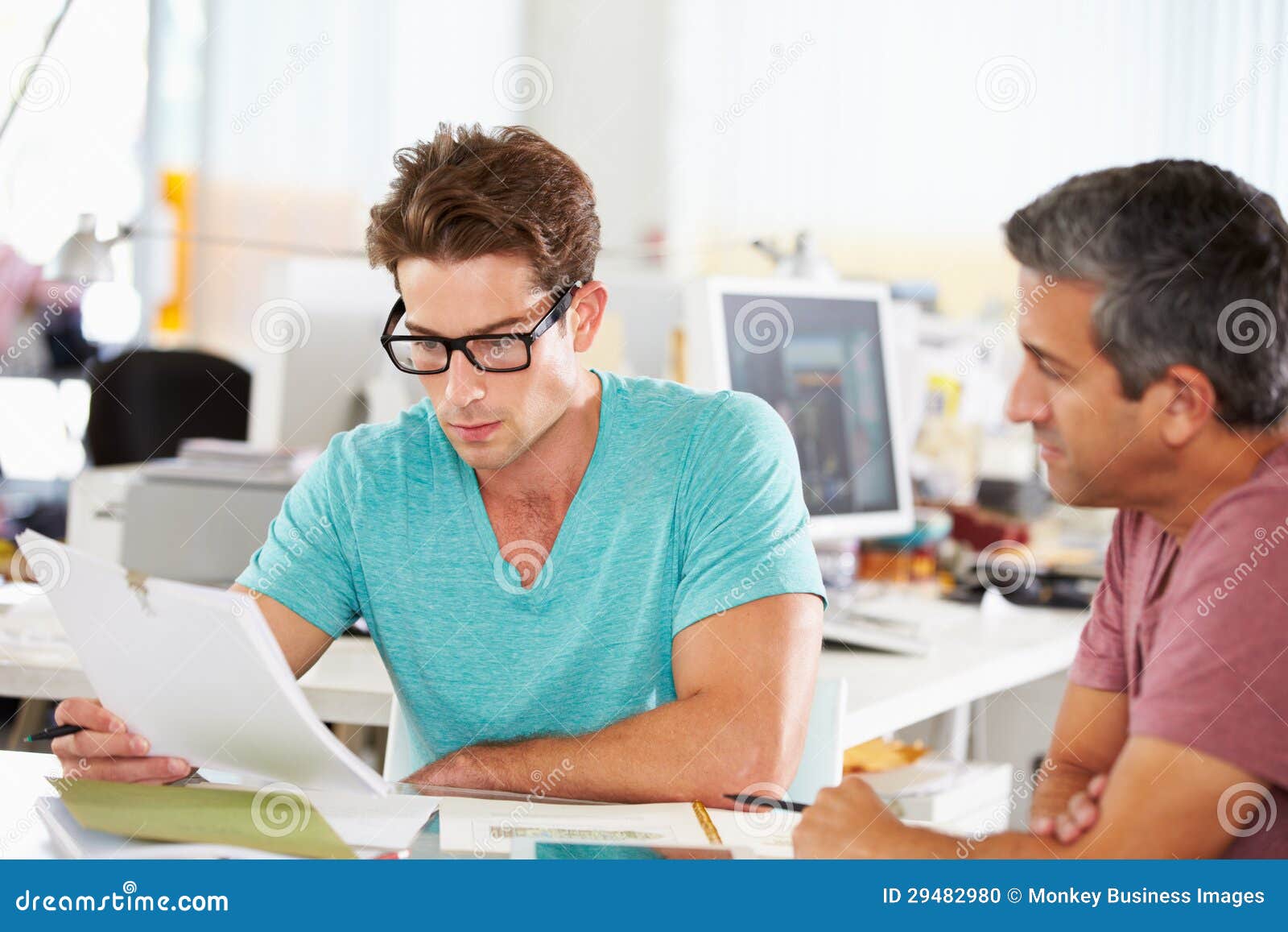 Two Men Meeting in Creative Office Stock Photo - Image of creative ...