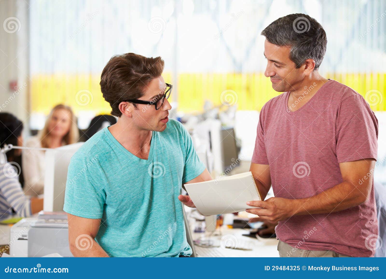 Two Men Meeting in Creative Office Stock Image - Image of indoors ...