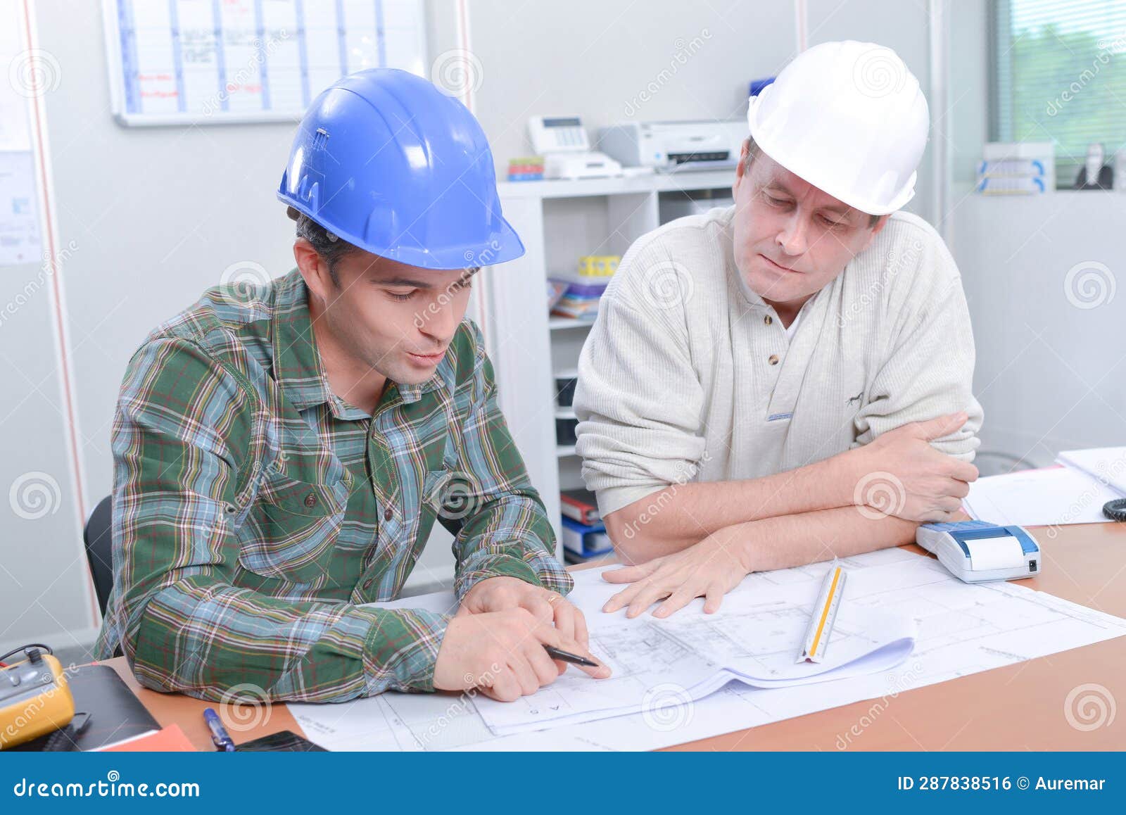 Two men in office working stock photo. Image of share - 287838516