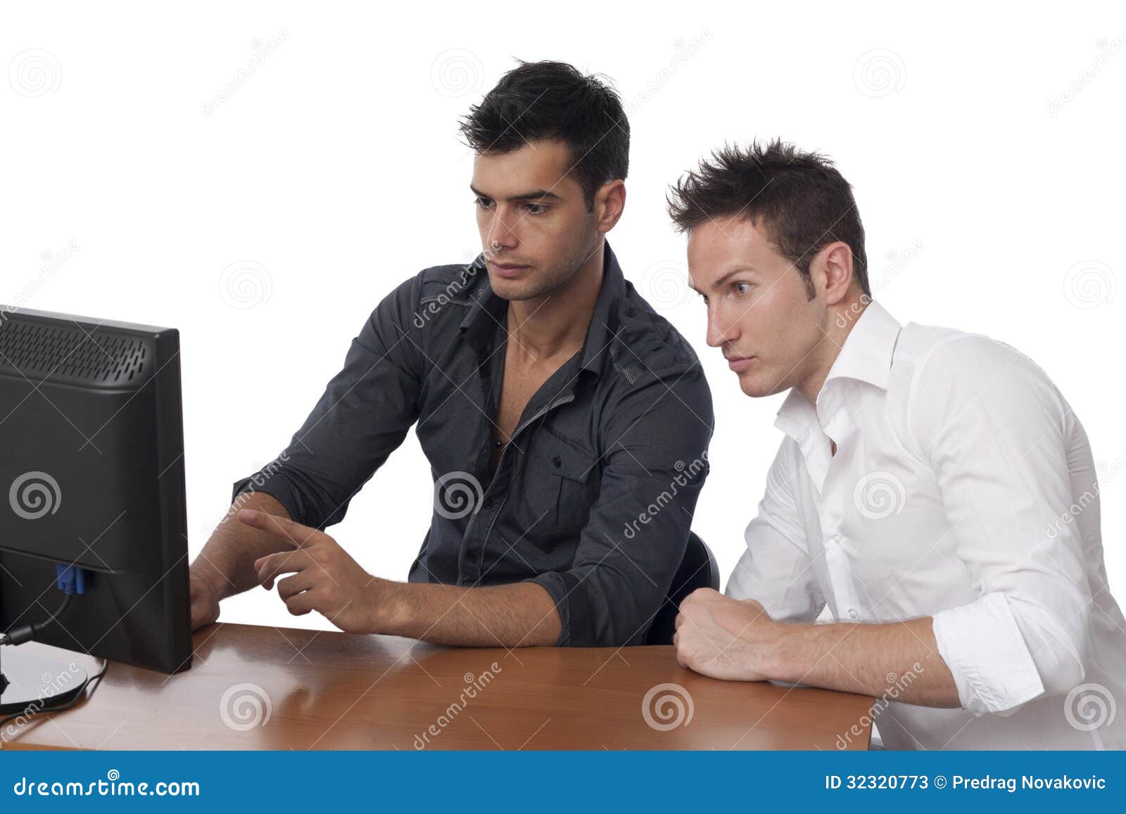 Two men in the office stock image. Image of male, adult - 32320773
