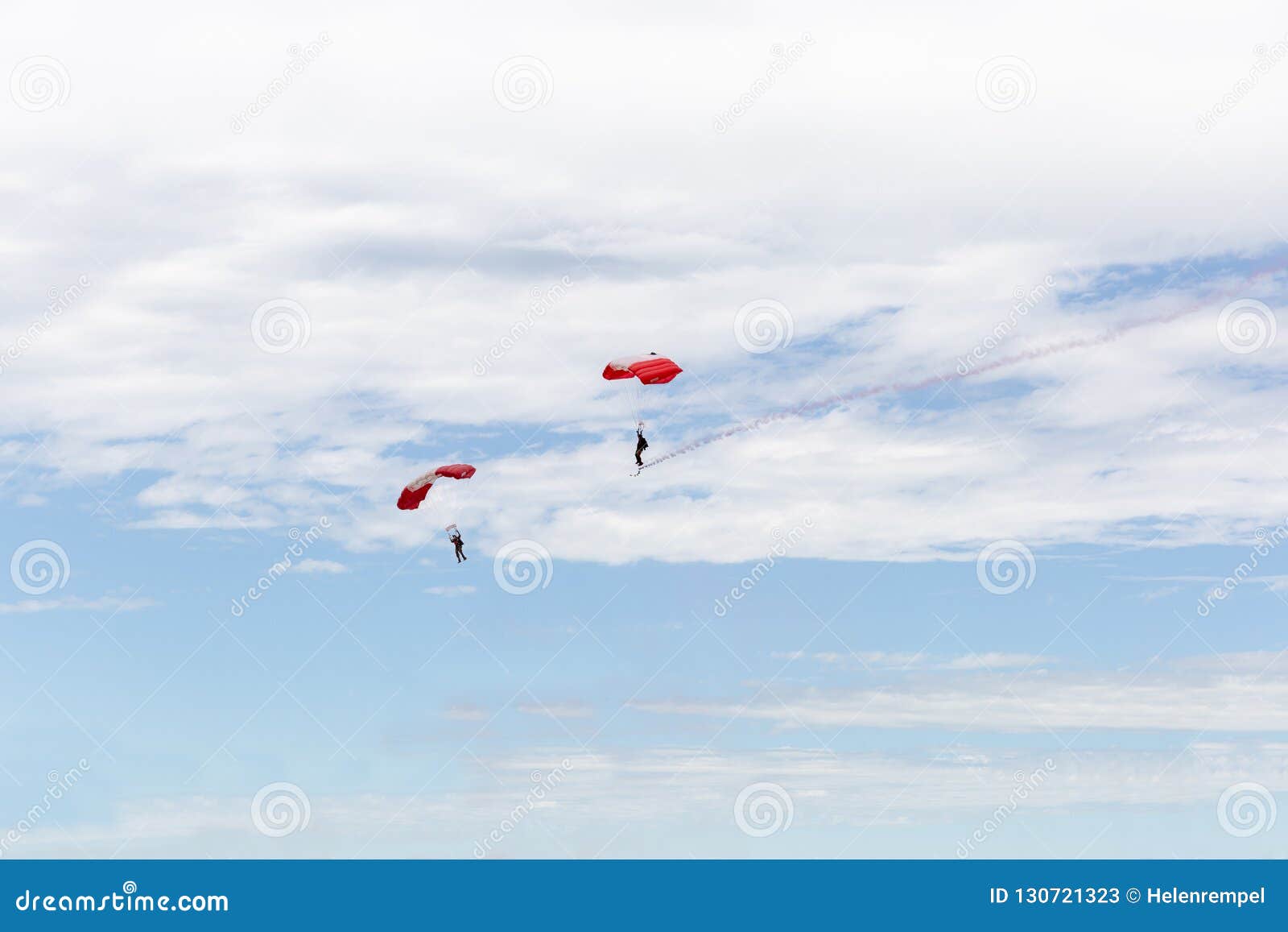 Two Men Parachuting High in the Sky. Editorial Stock Photo - Image of ...