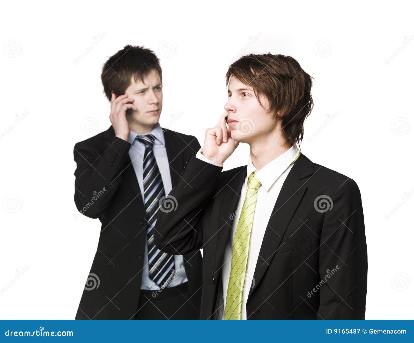 Two men on the phone stock image. Image of telephone, background - 9165487