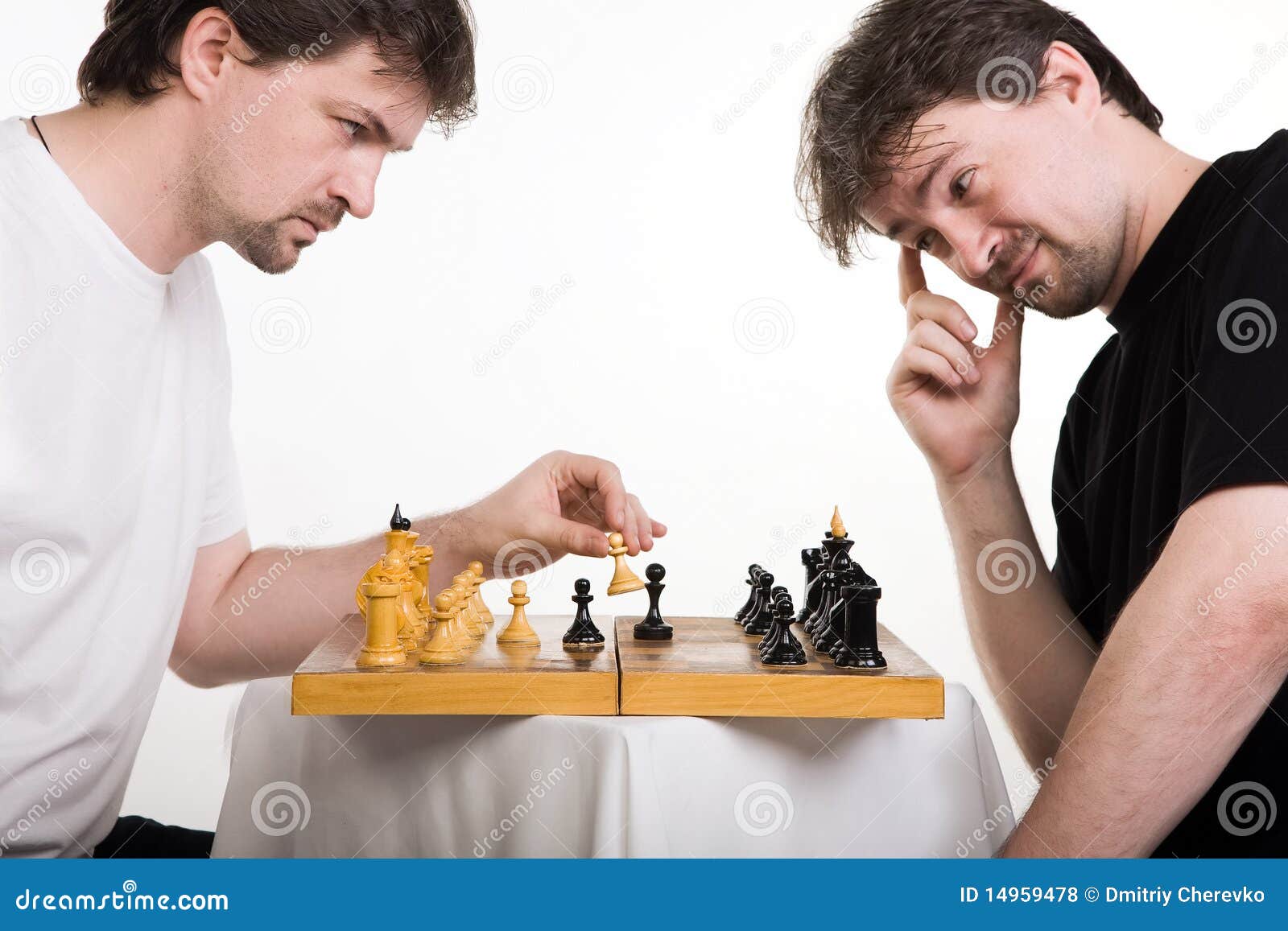 Two men play a chess stock photo. Image of strategic - 14959478