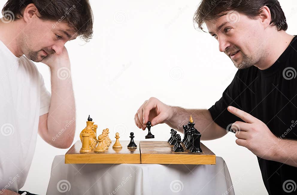 Two men play a chess stock photo. Image of competition - 14993366