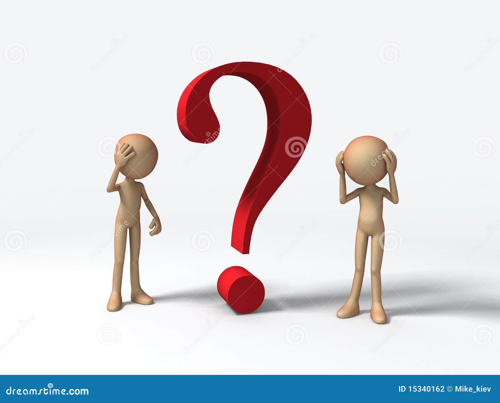Two Men before Question Mark Stock Illustration - Illustration of ...