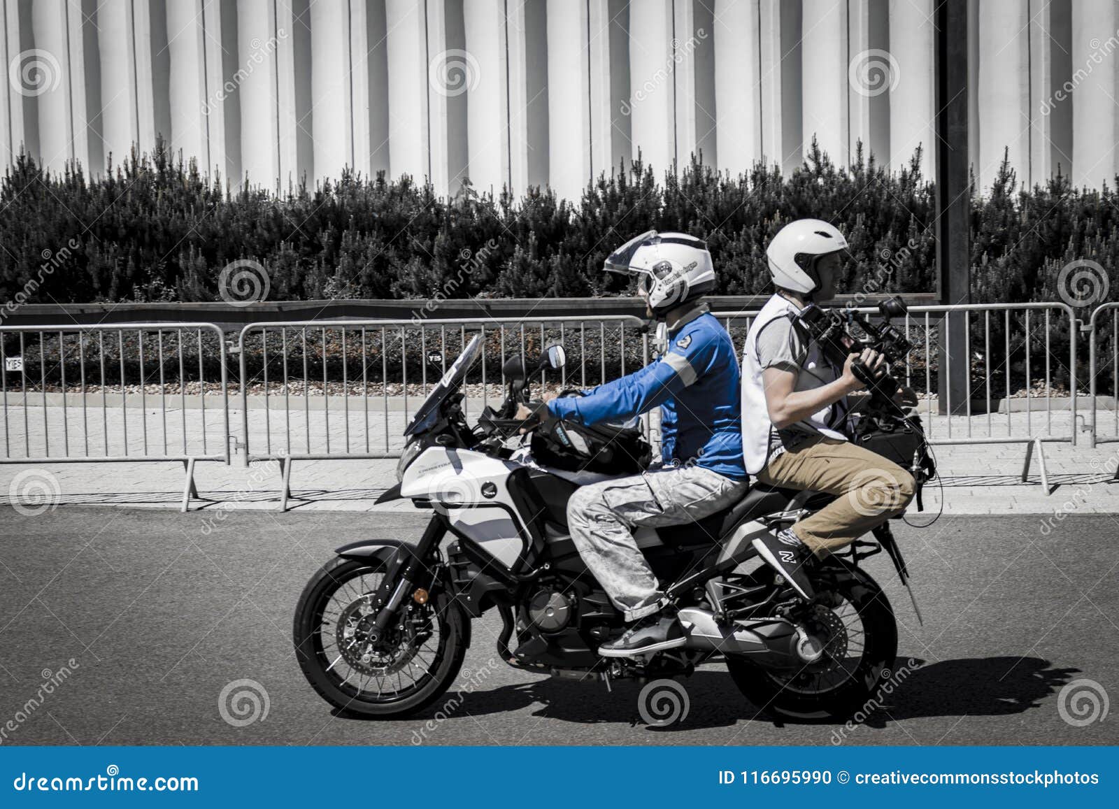 Two Men Riding Motorcycle Picture. Image: 116695990