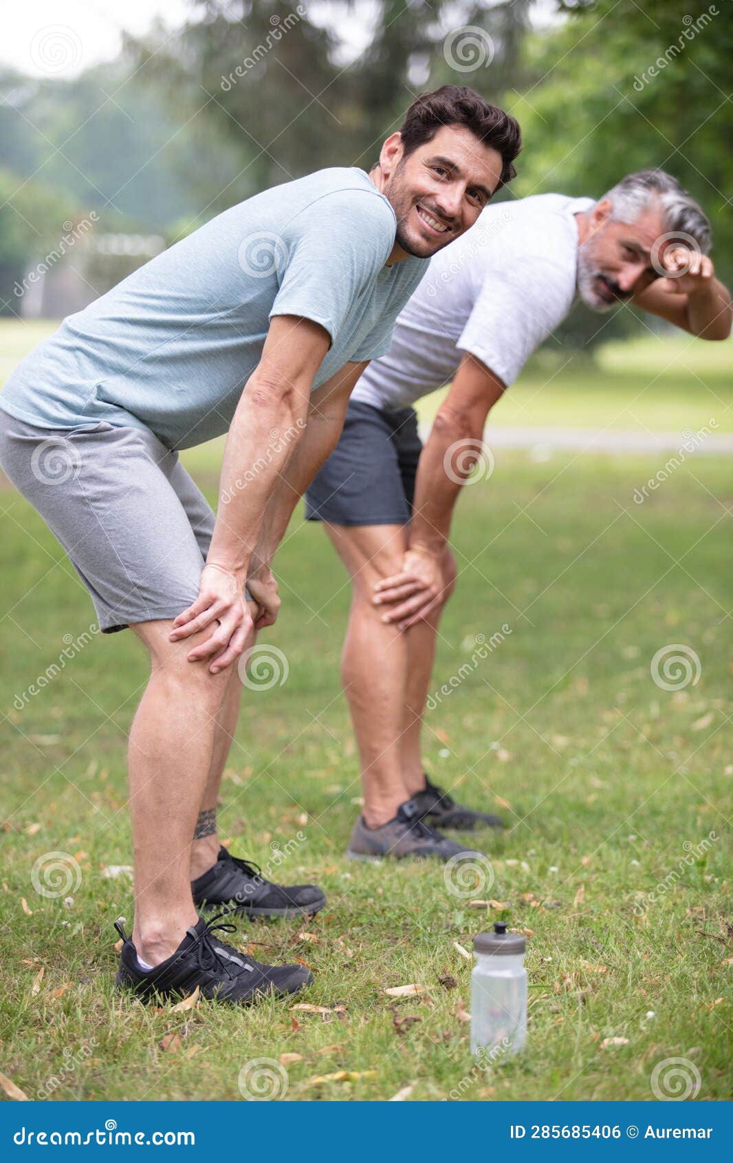 Two Men Runners Standing Talking after Running Stock Photo - Image of ...