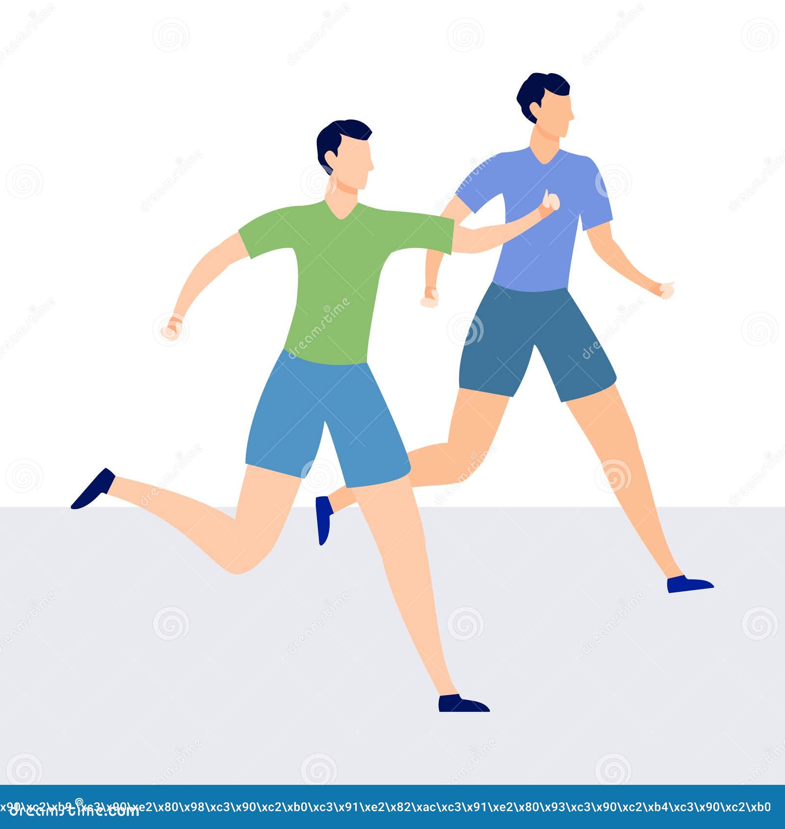 Two Men are Running Marathon Stock Vector - Illustration of athletics ...