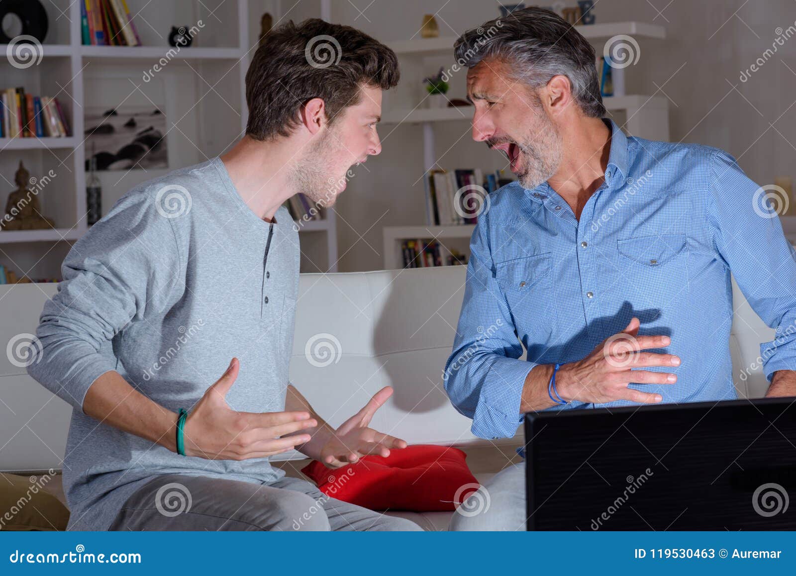 Two Men Screaming in Excitement Stock Image - Image of contemporary ...